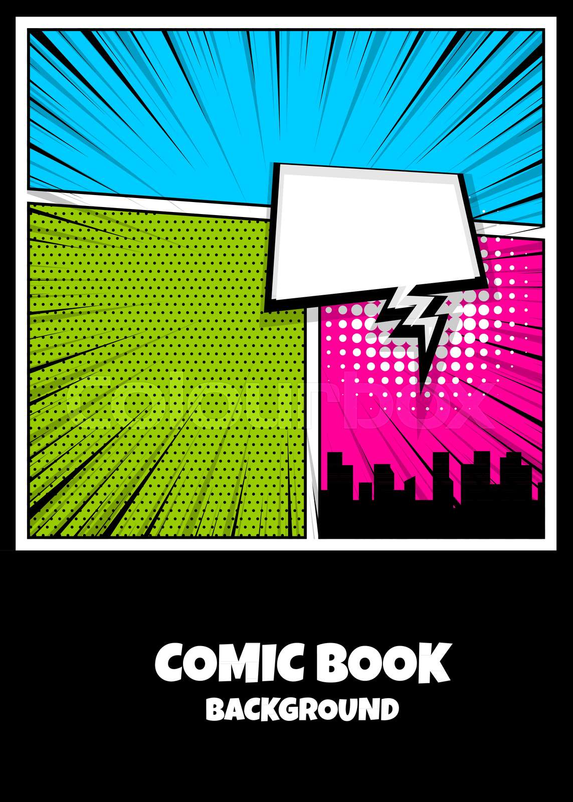 Color comics book cover vertical backdrop | Stock vector | Colourbox