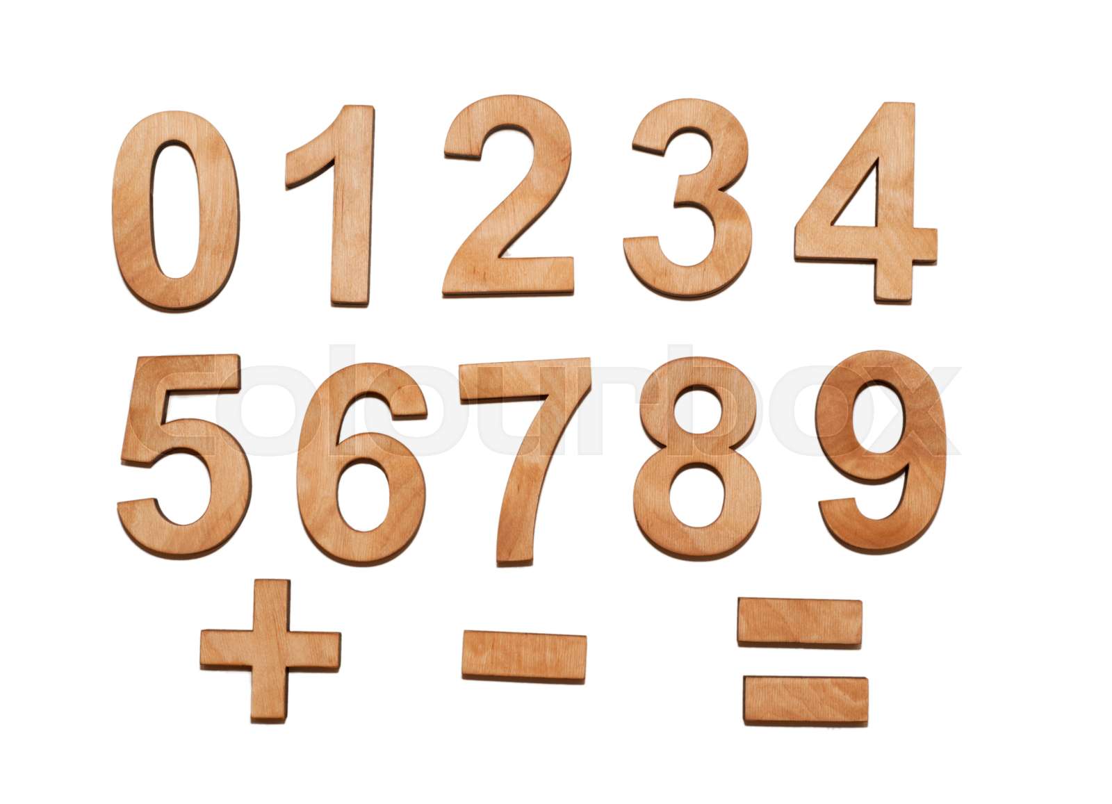 Wooden Numerals 0-9 on white | Stock image | Colourbox