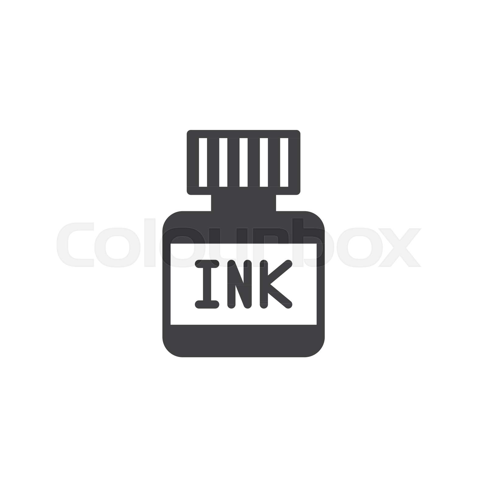 Ink Bottle Black And White Clipart