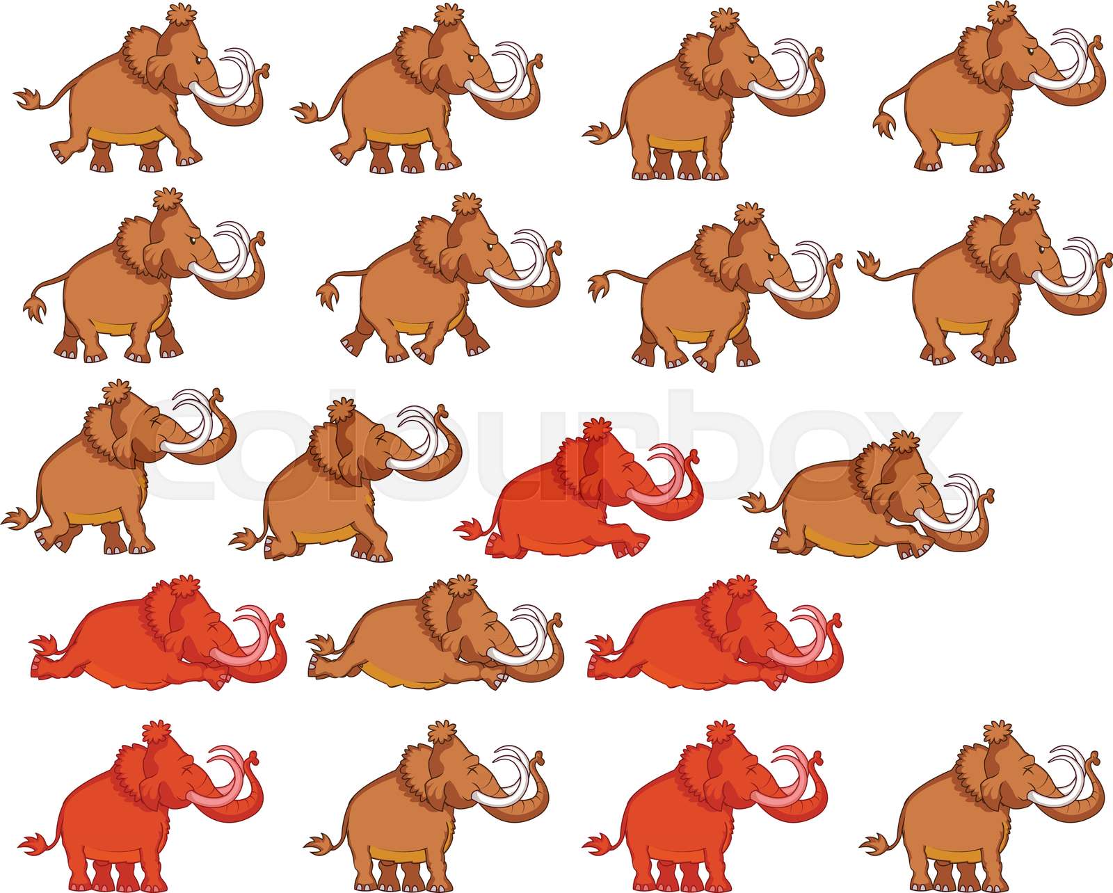 Mammoth Cartoon Animation Sprite | Stock vector | Colourbox