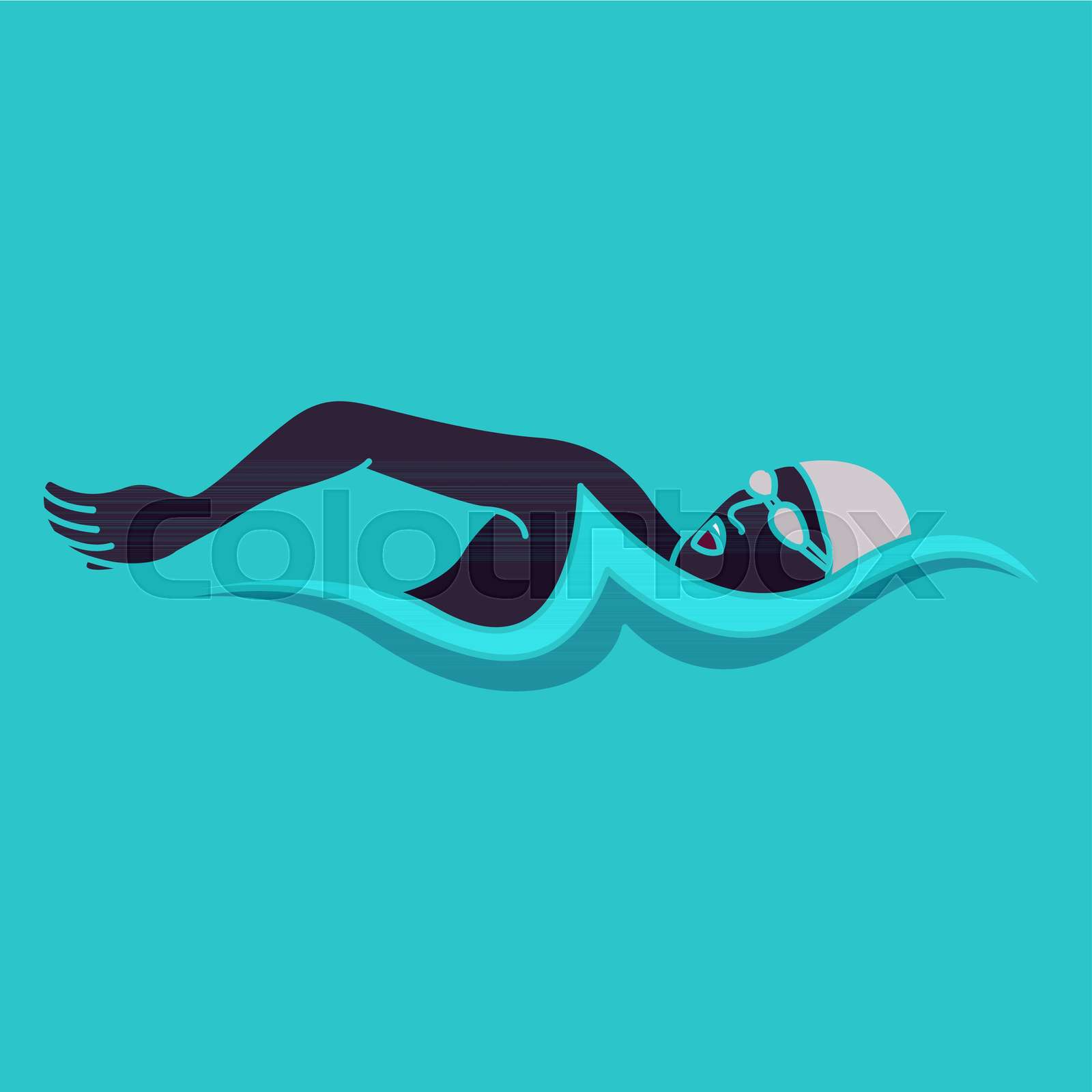 Swimming man, Swimming Logo. Vector illustration | Stock vector | Colourbox