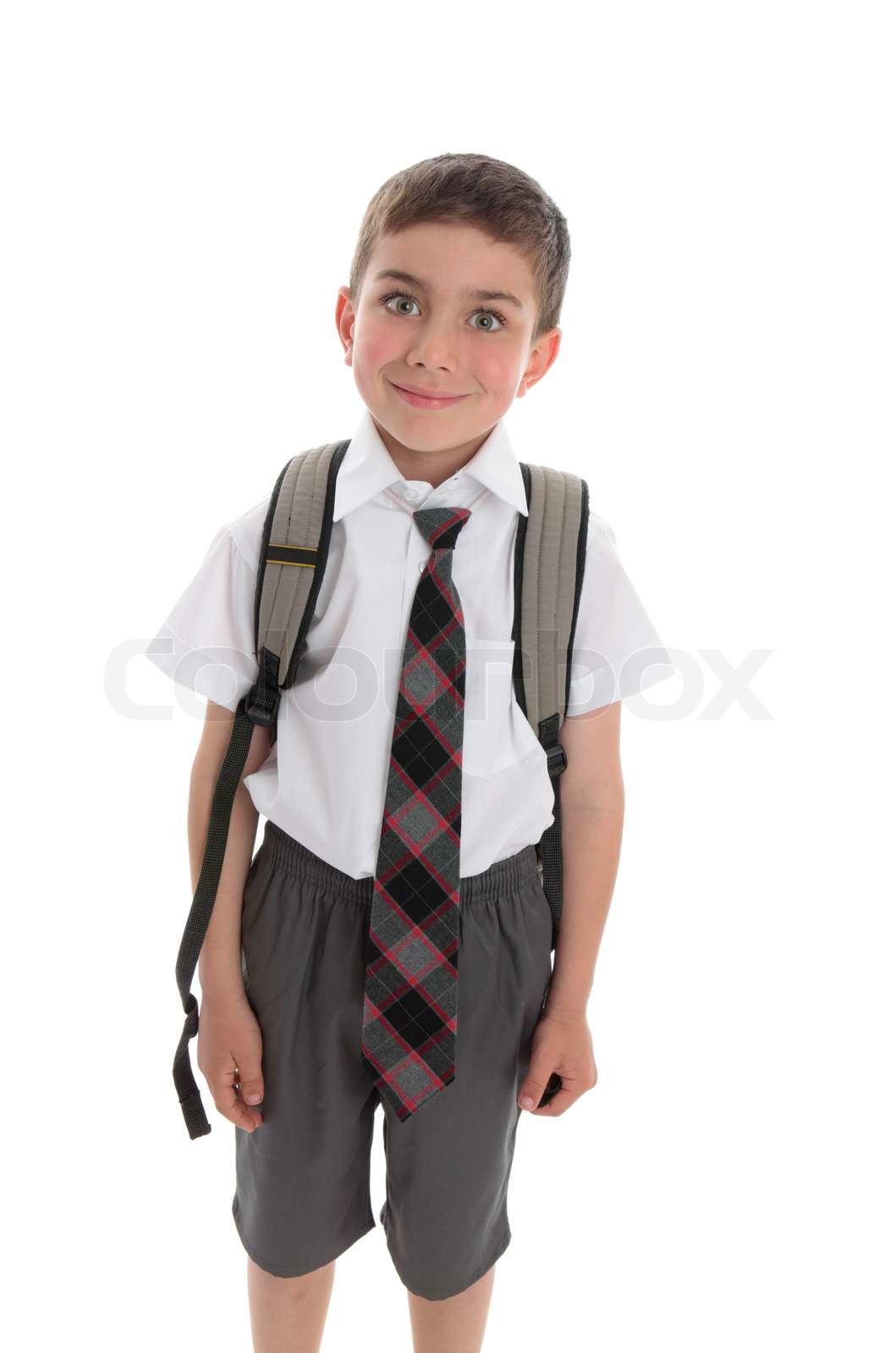 Little boy ready for his first day of school | Stock image | Colourbox