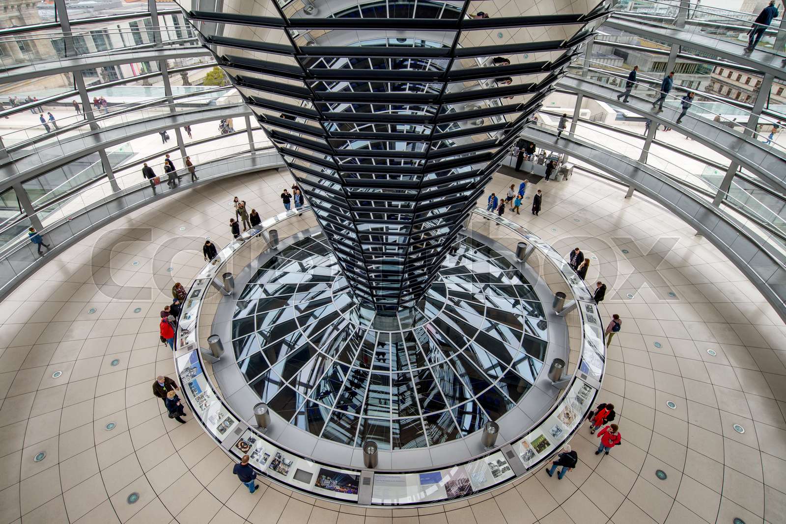 BERLIN, GERMANY - OCTOBER 21, 2017: People walking inside the Reichstag ...