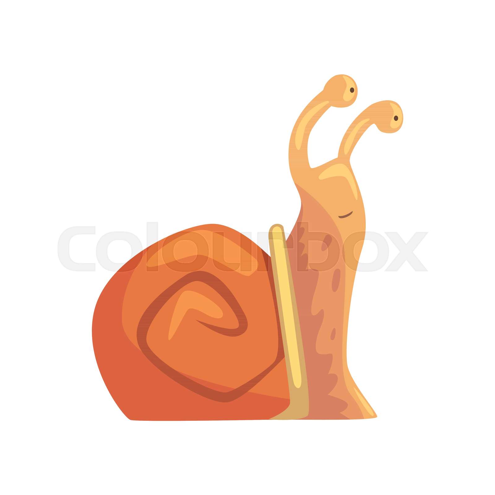Cute Funny Snail Comic Mollusk Character Cartoon Vector Illustration
