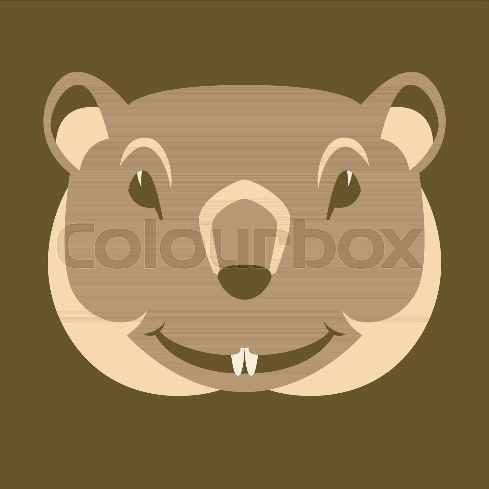 groundhog face head vector illustration flat style | Stock vector ...