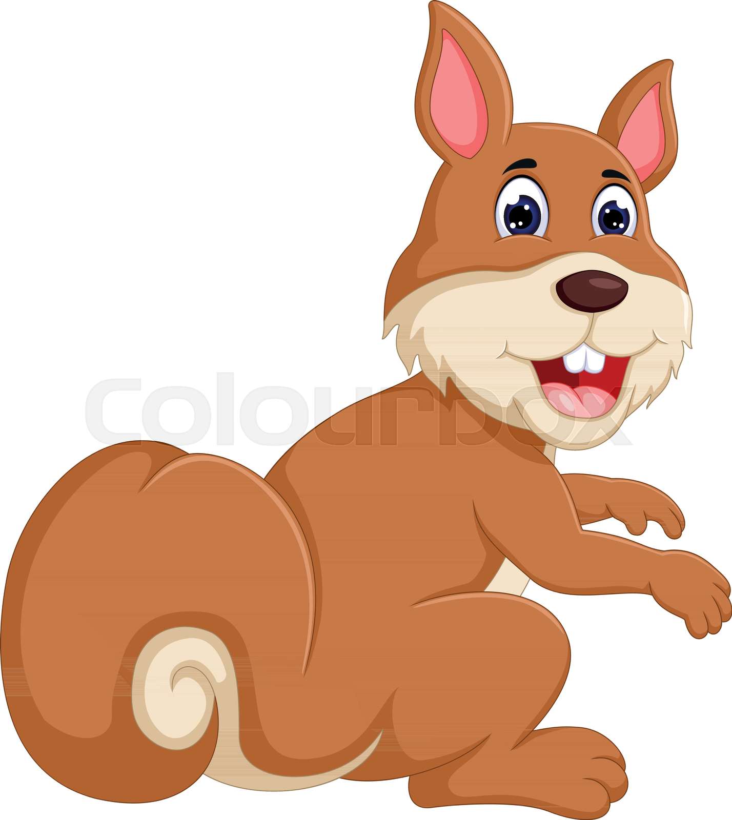 funny squirrel cartoon standing with smile and waving | Stock vector ...
