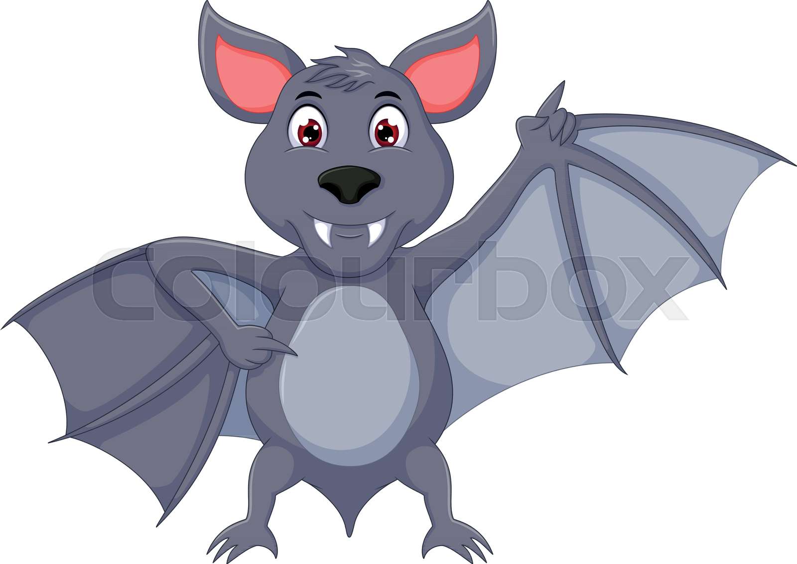 cute bat cartoon standing with waving and laughing | Stock vector ...