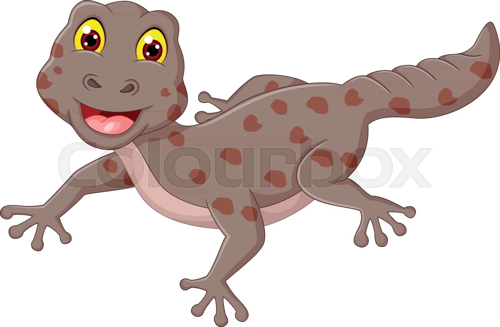 cute gecko cartoon posing with laughing | Stock vector | Colourbox