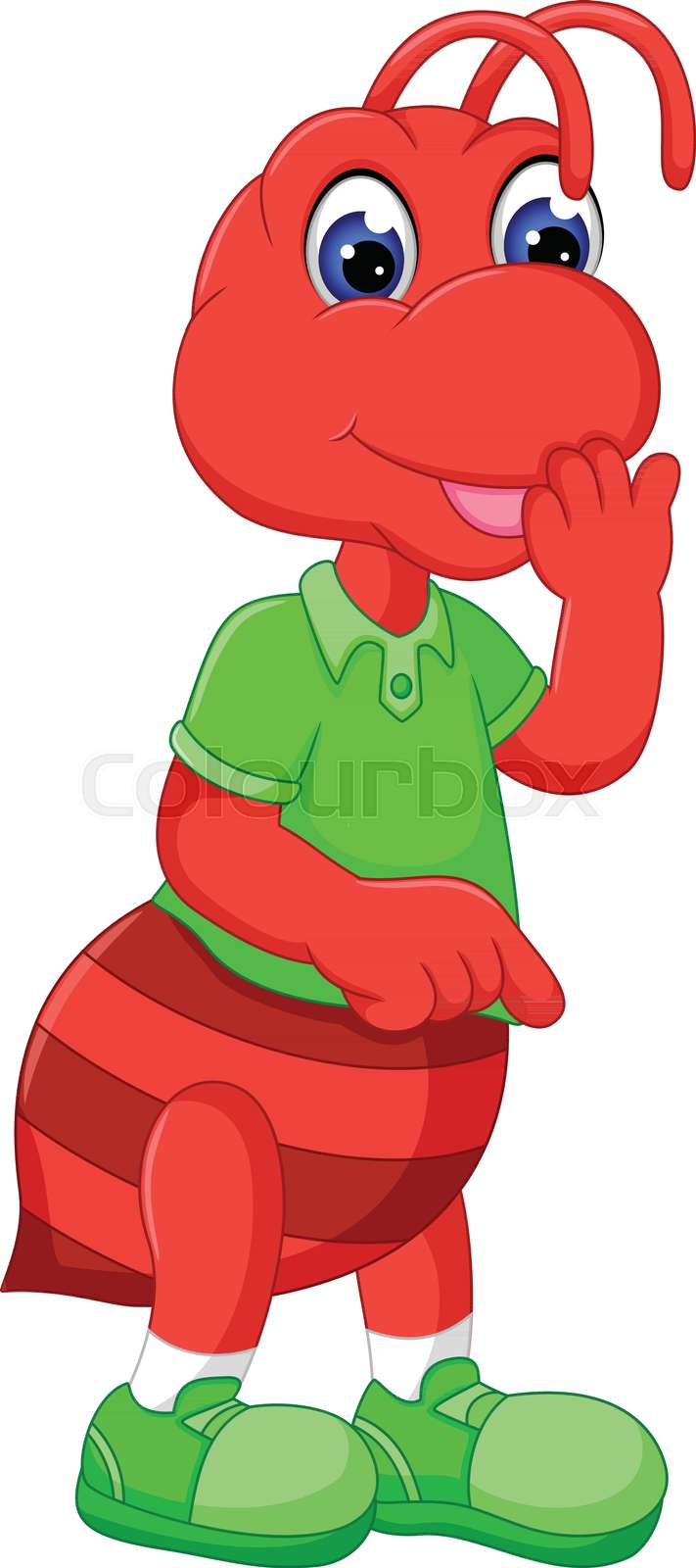 funny ant cartoon standing with smile | Stock vector | Colourbox