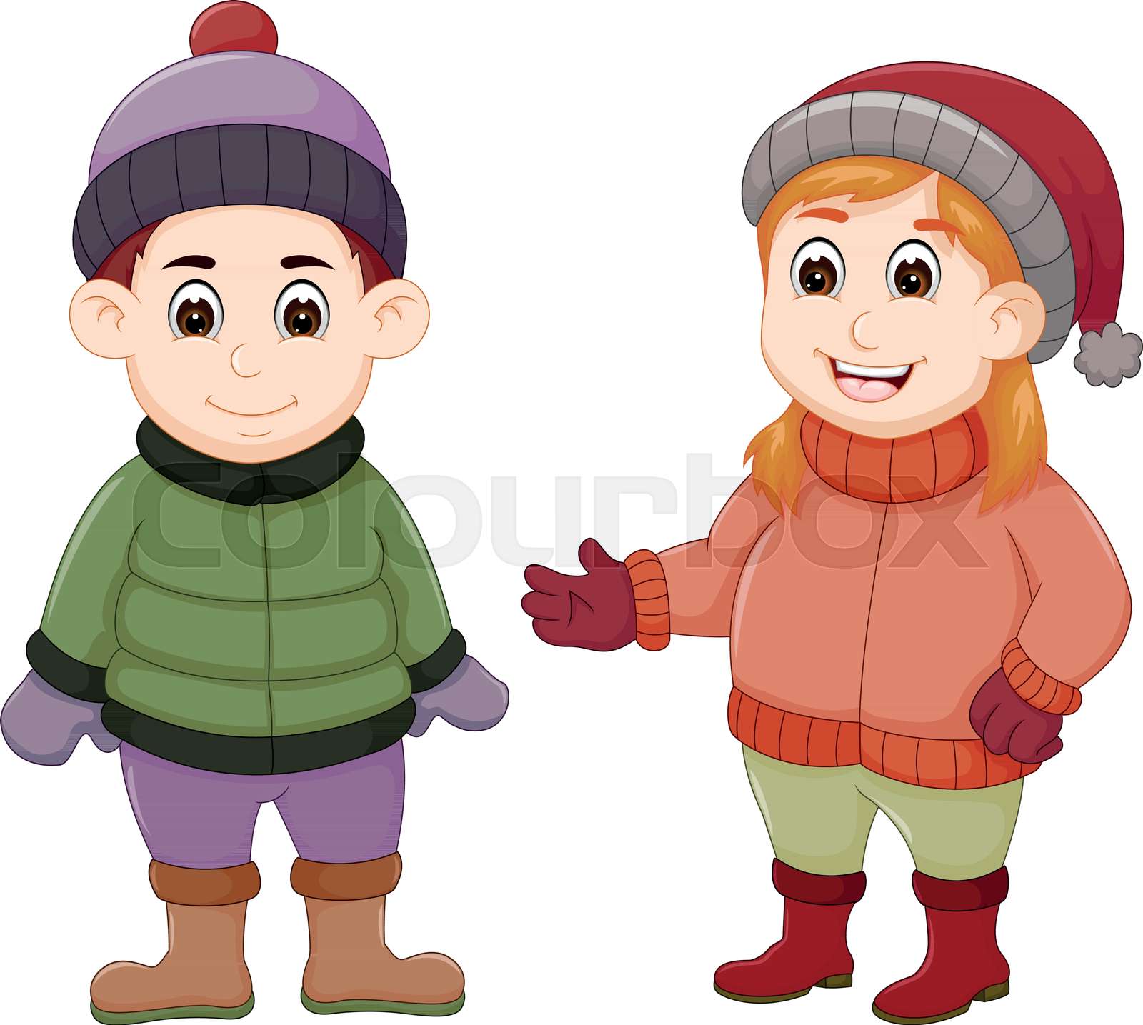 vinter, tegning, barn | Stock vektor | Colourbox