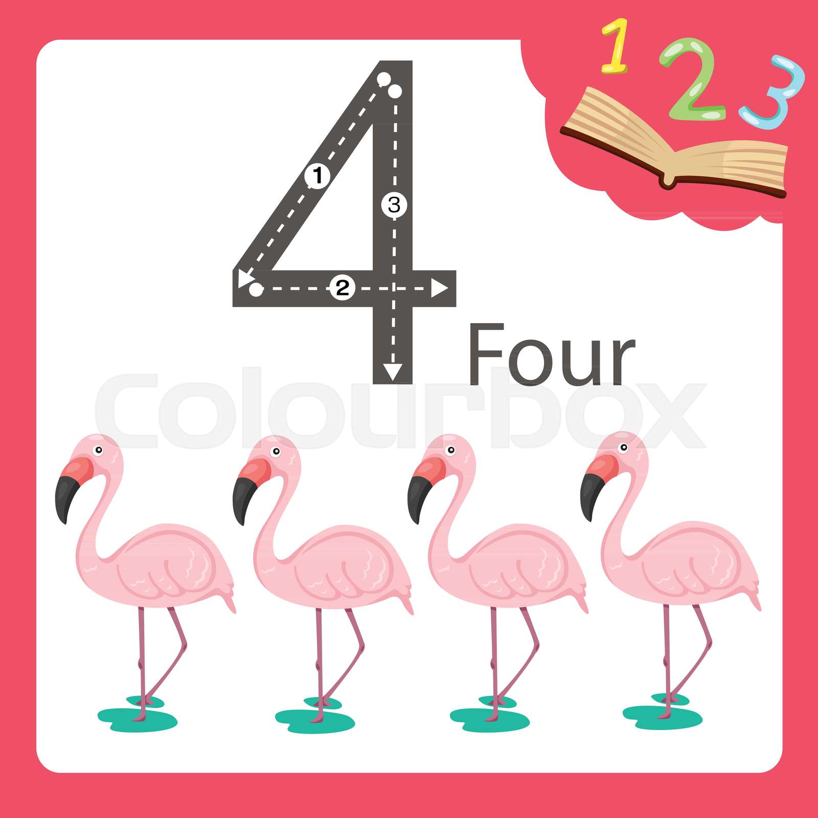 Illustrator of four number animal | Stock vector | Colourbox
