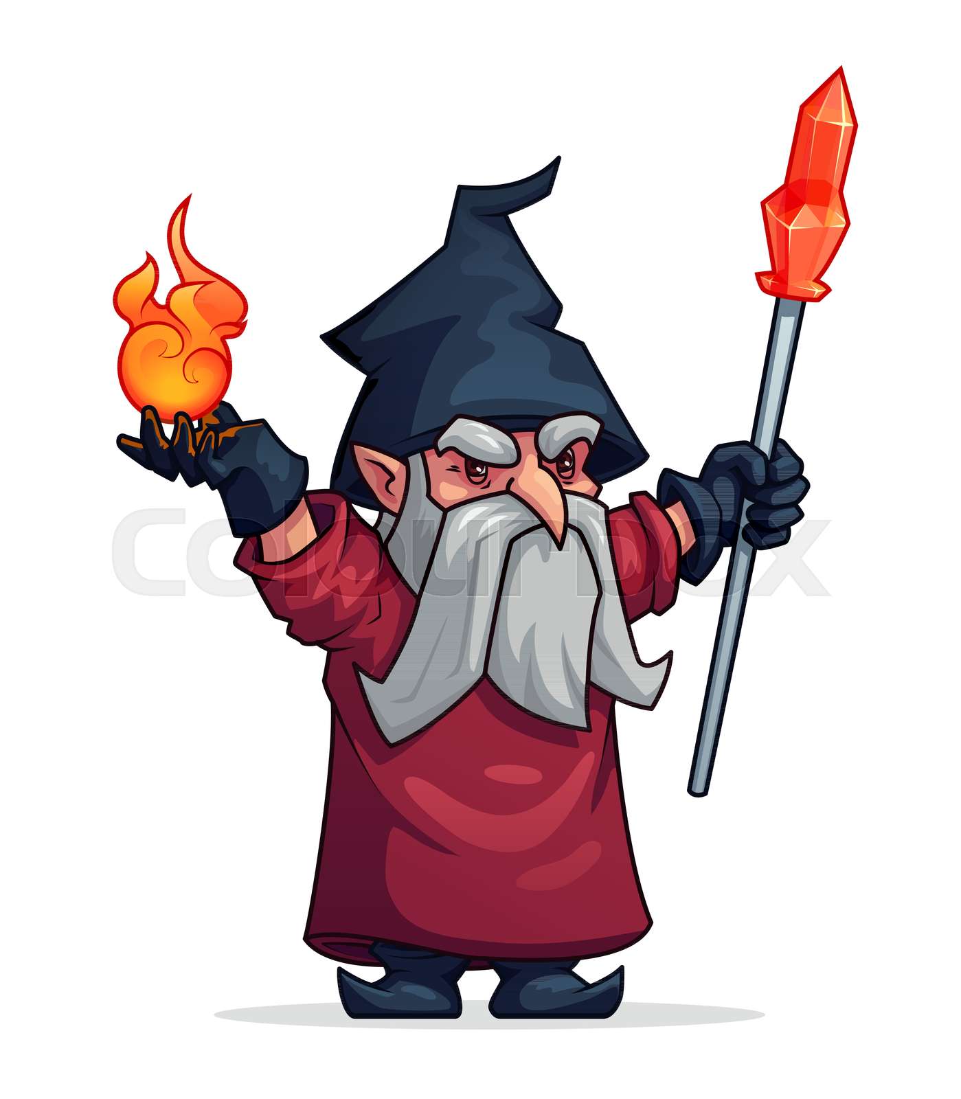 Vector cartoon evil wizard or bad magician icon | Stock vector | Colourbox