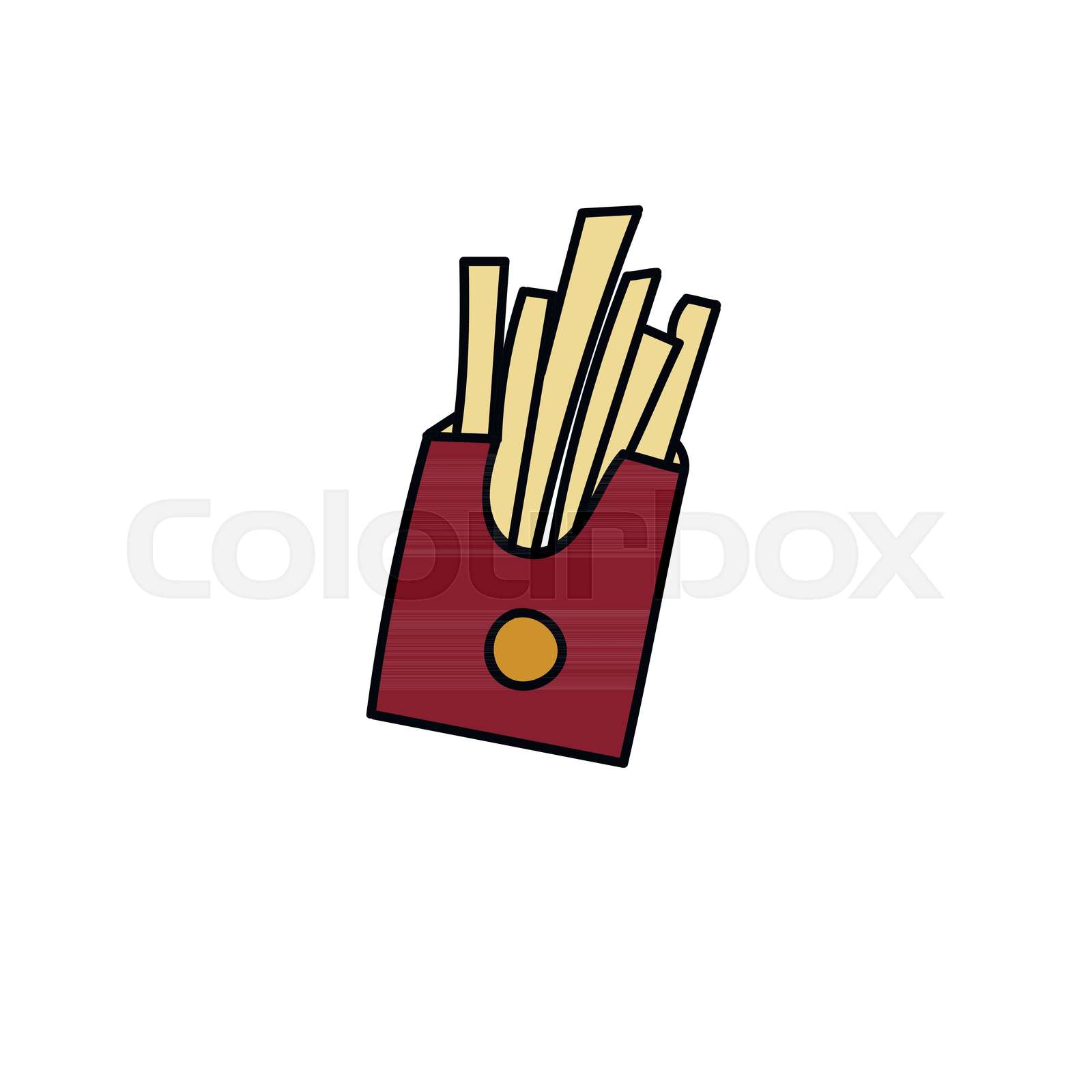 French fries logo in cartoon style | Stock vector | Colourbox