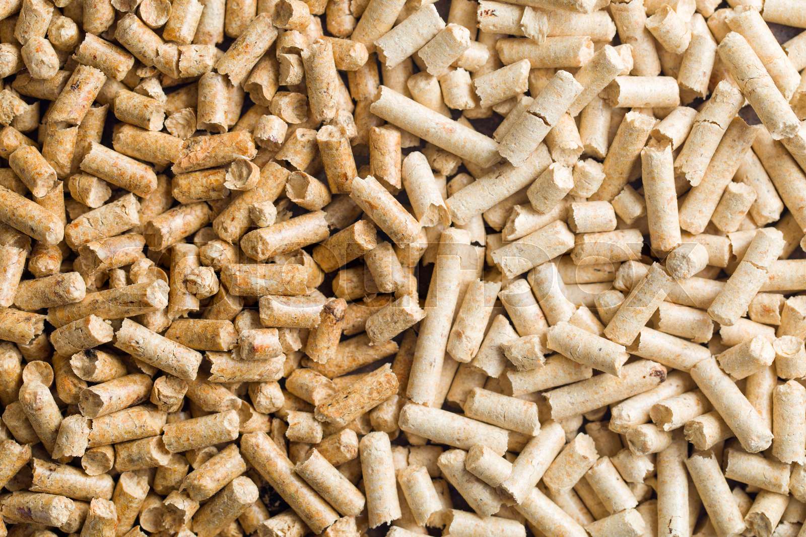 dark and light wooden pellets | Stock image | Colourbox