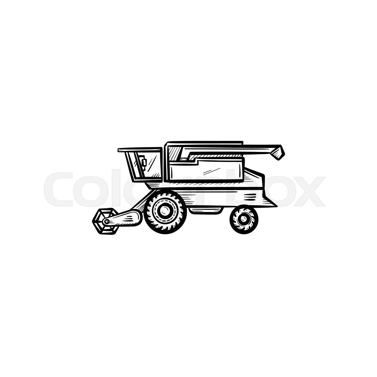 Combine Harvester Drawing