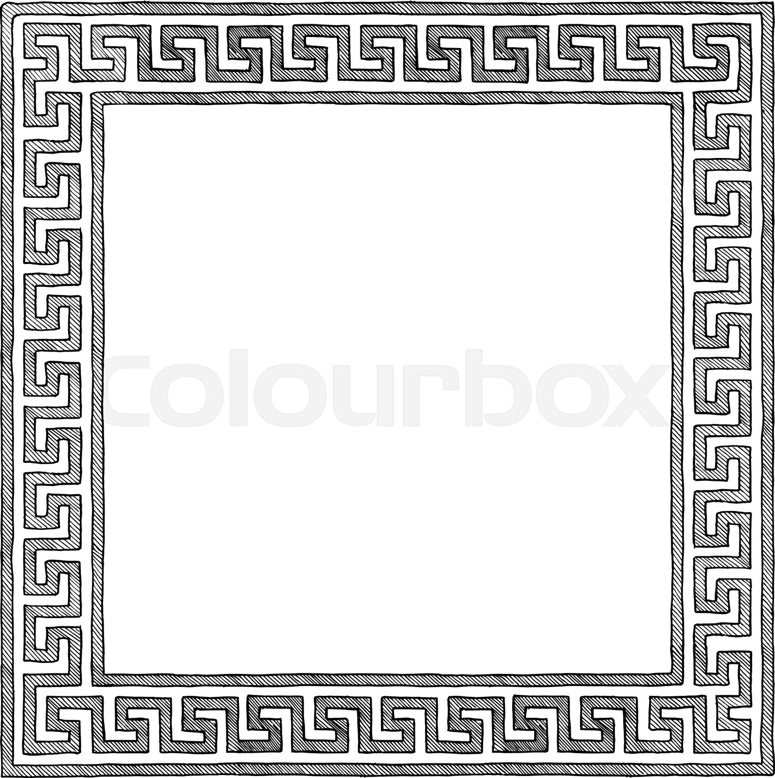 greek frame with meander | Stock vector | Colourbox