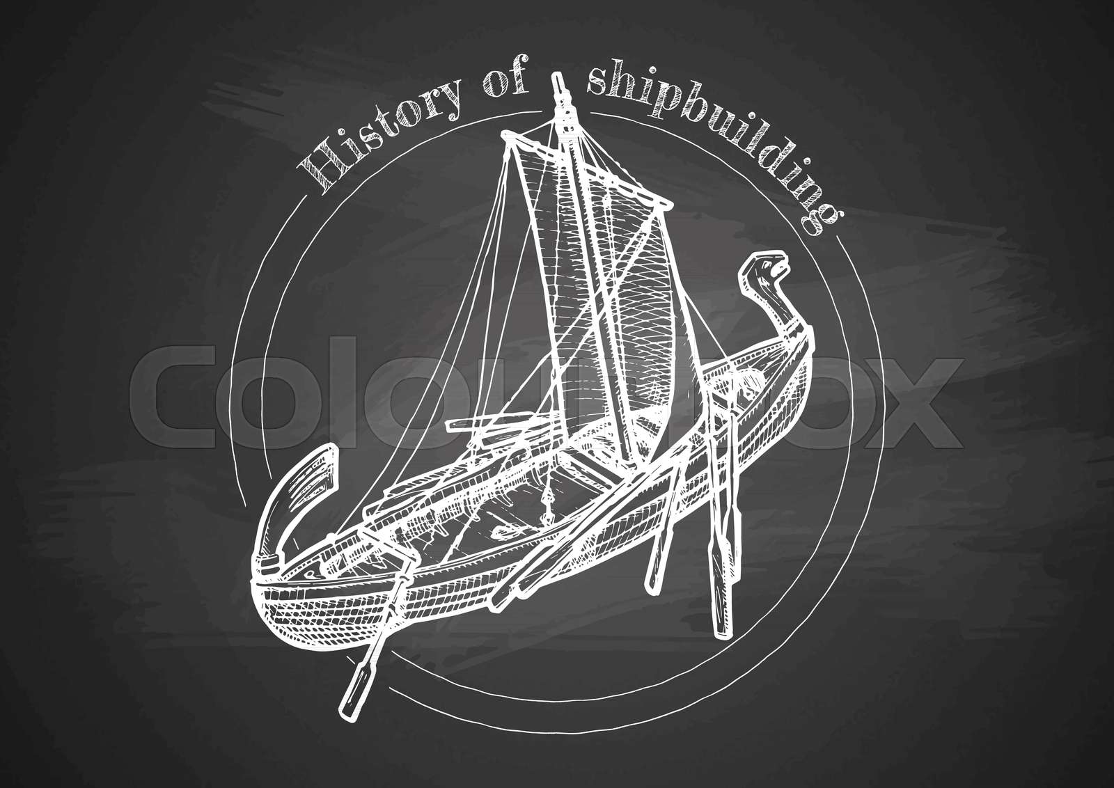 Illustration of shipbuilding | Stock vector | Colourbox