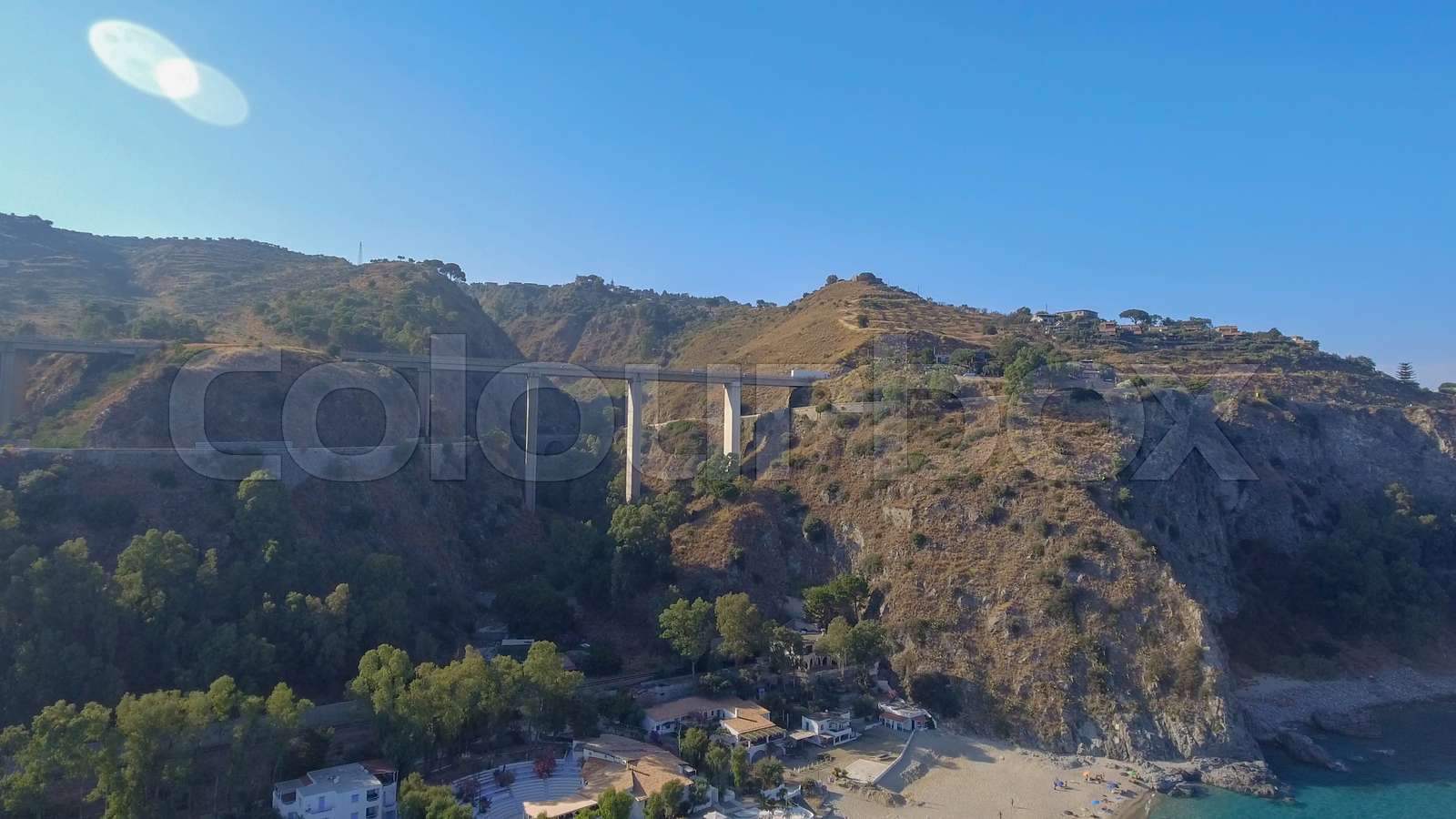 Beach and coastline of Caminia, Calabria aerial view | Stock image ...