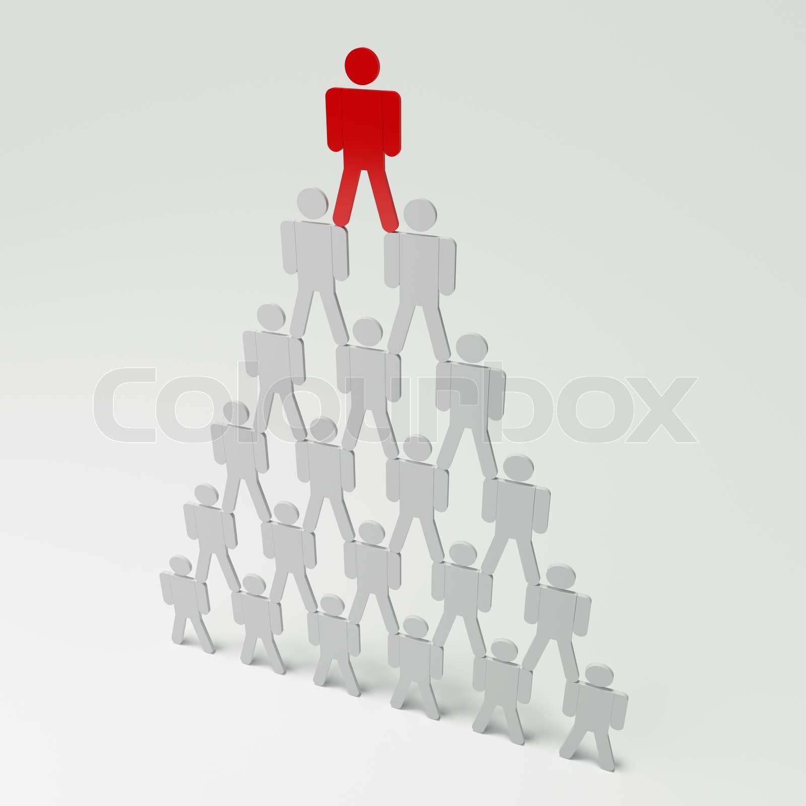 People pyramid Concept of hierarchy inside the team Red figure on top ...