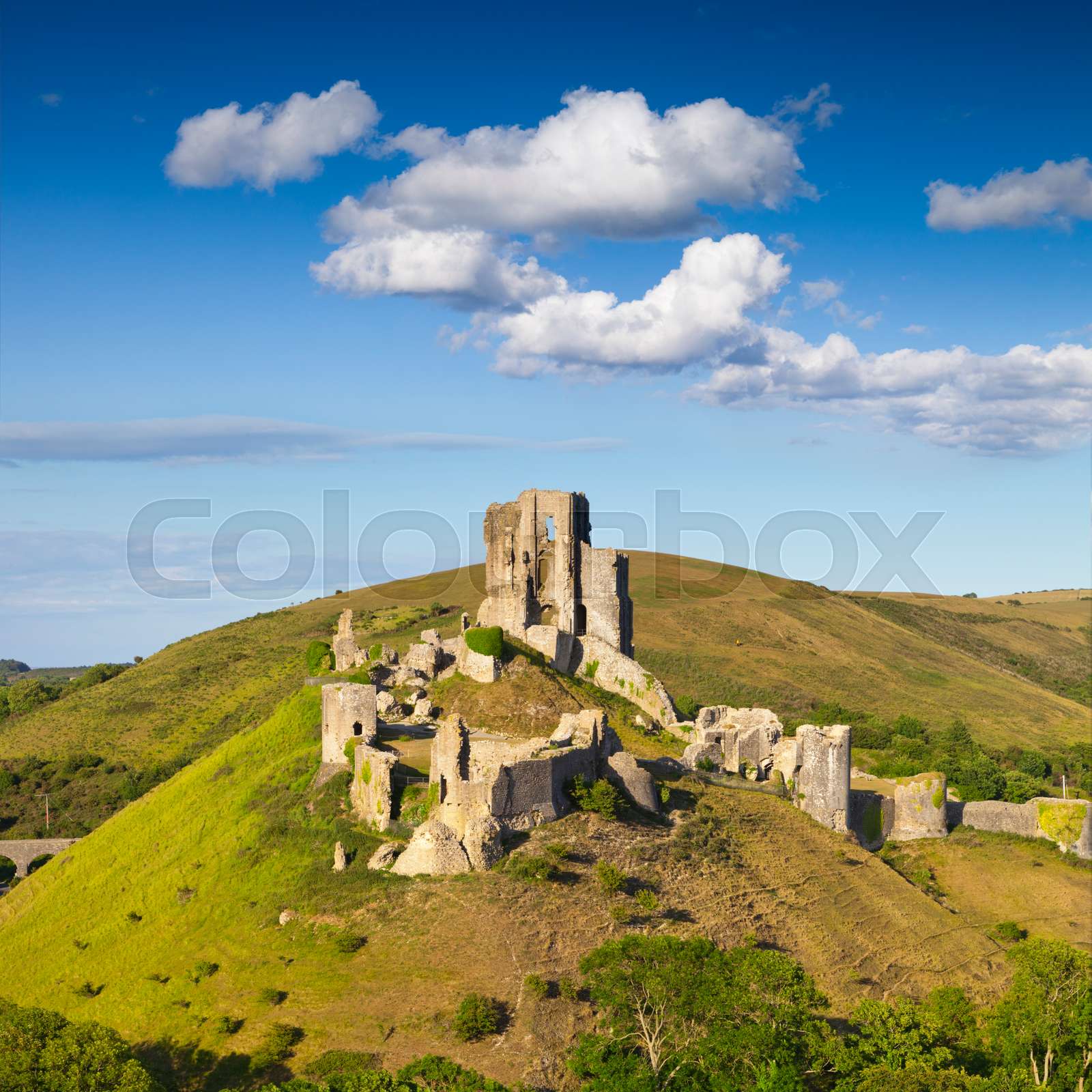 Corfe Castle Dorset England Square Stock Image Colourbox