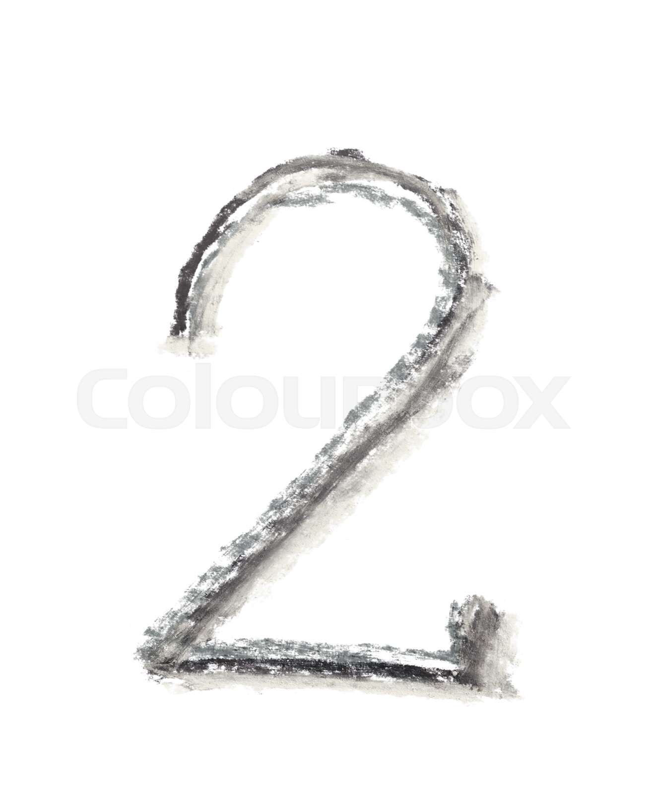 Hand drawn number symbol isolated | Stock image | Colourbox