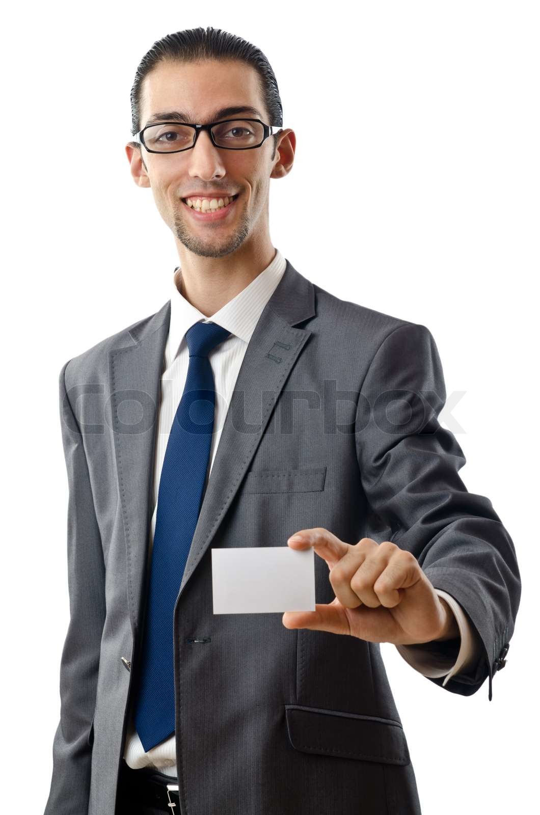 businessman-holding-blank-message-stock-image-colourbox
