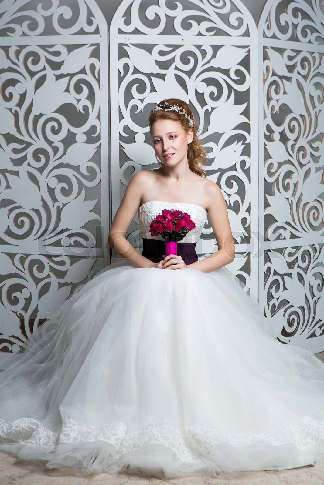 beautiful girl in wedding gown | Stock image | Colourbox