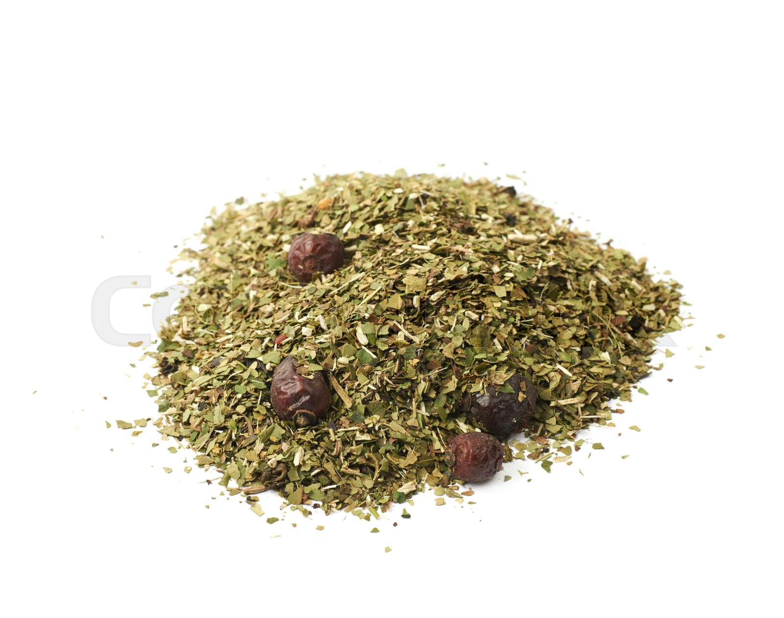 Pile of mate tea leaves isolated | Stock image | Colourbox