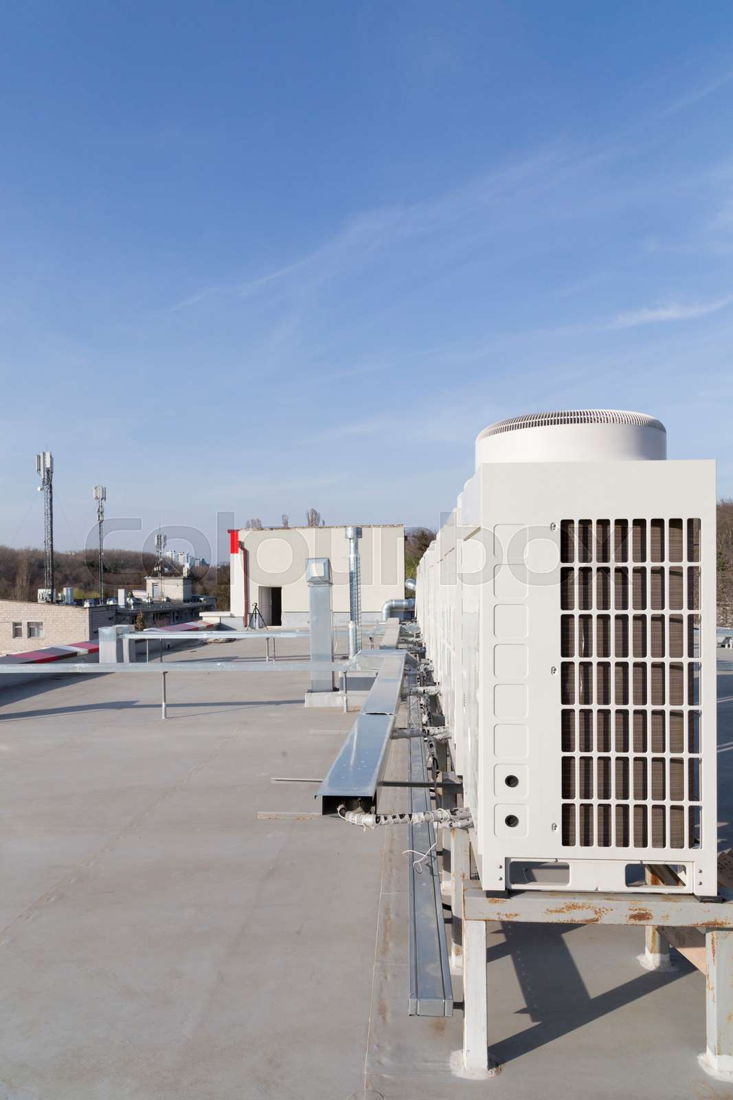 Air-conditioning system of a building. | Stock image | Colourbox