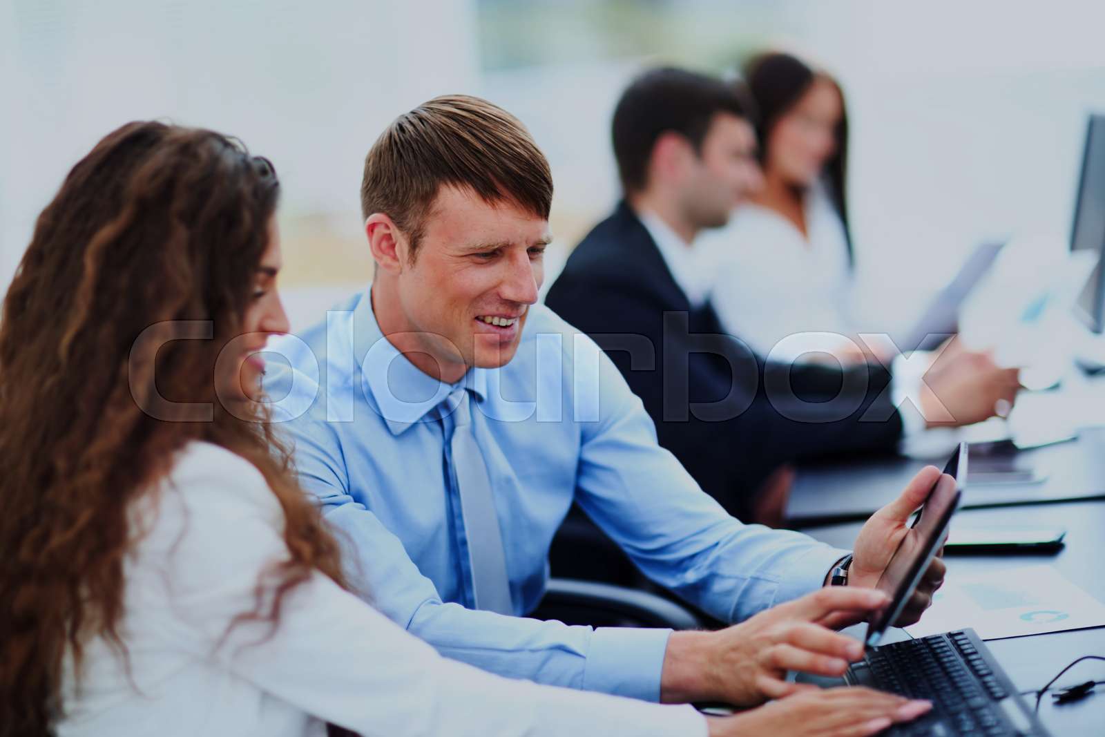 Meeting a businessman and a businessman In a modern office | Stock ...