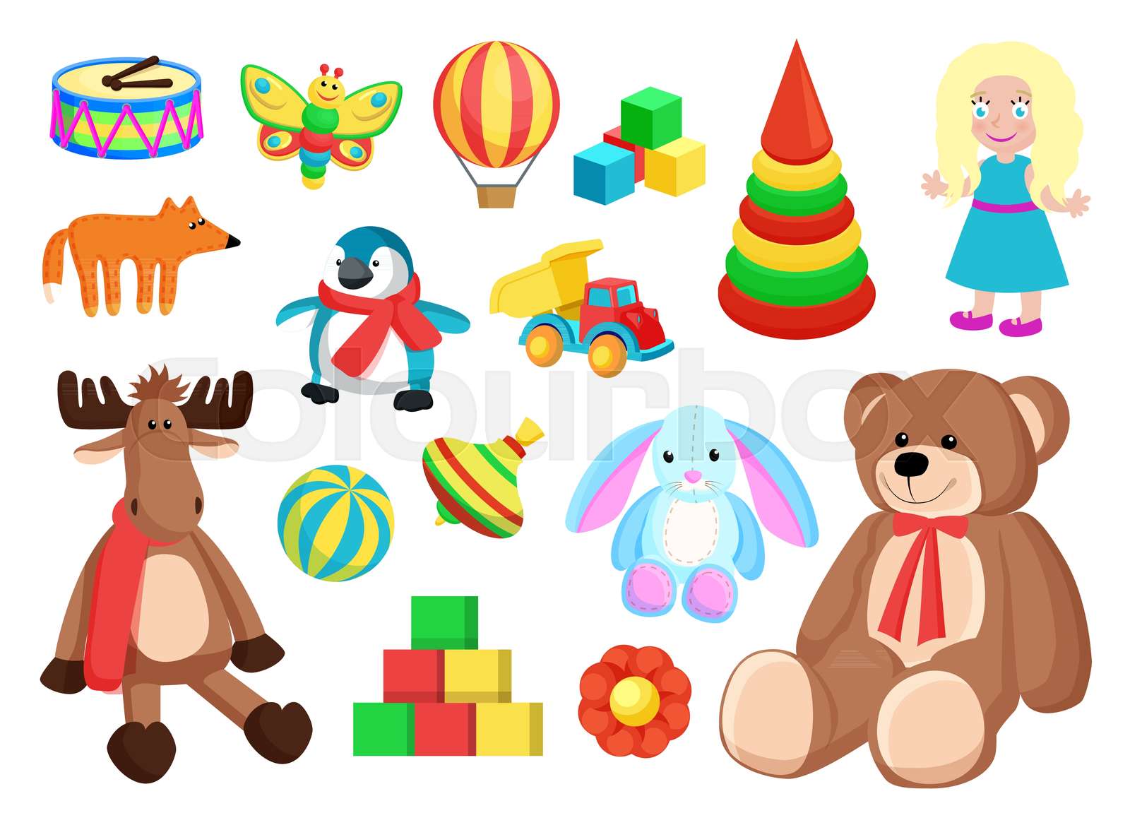 Toys Collection of Factory Vector Illustration | Stock vector | Colourbox
