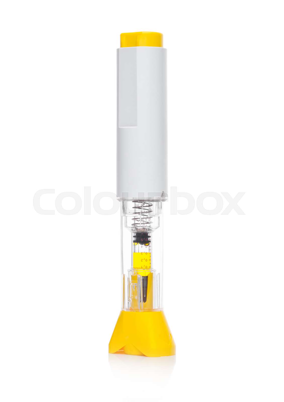 Medical syringe injection in pre-filled pen | Stock image | Colourbox