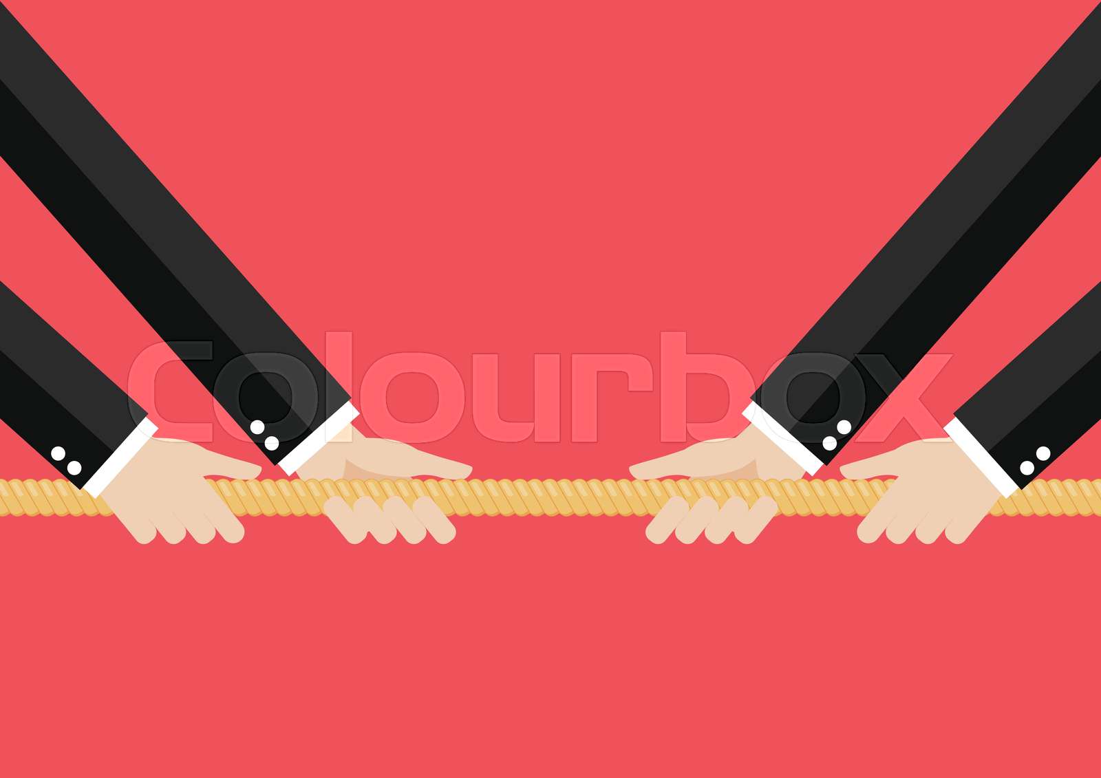 Two Businessmen pull the rope | Stock vector | Colourbox