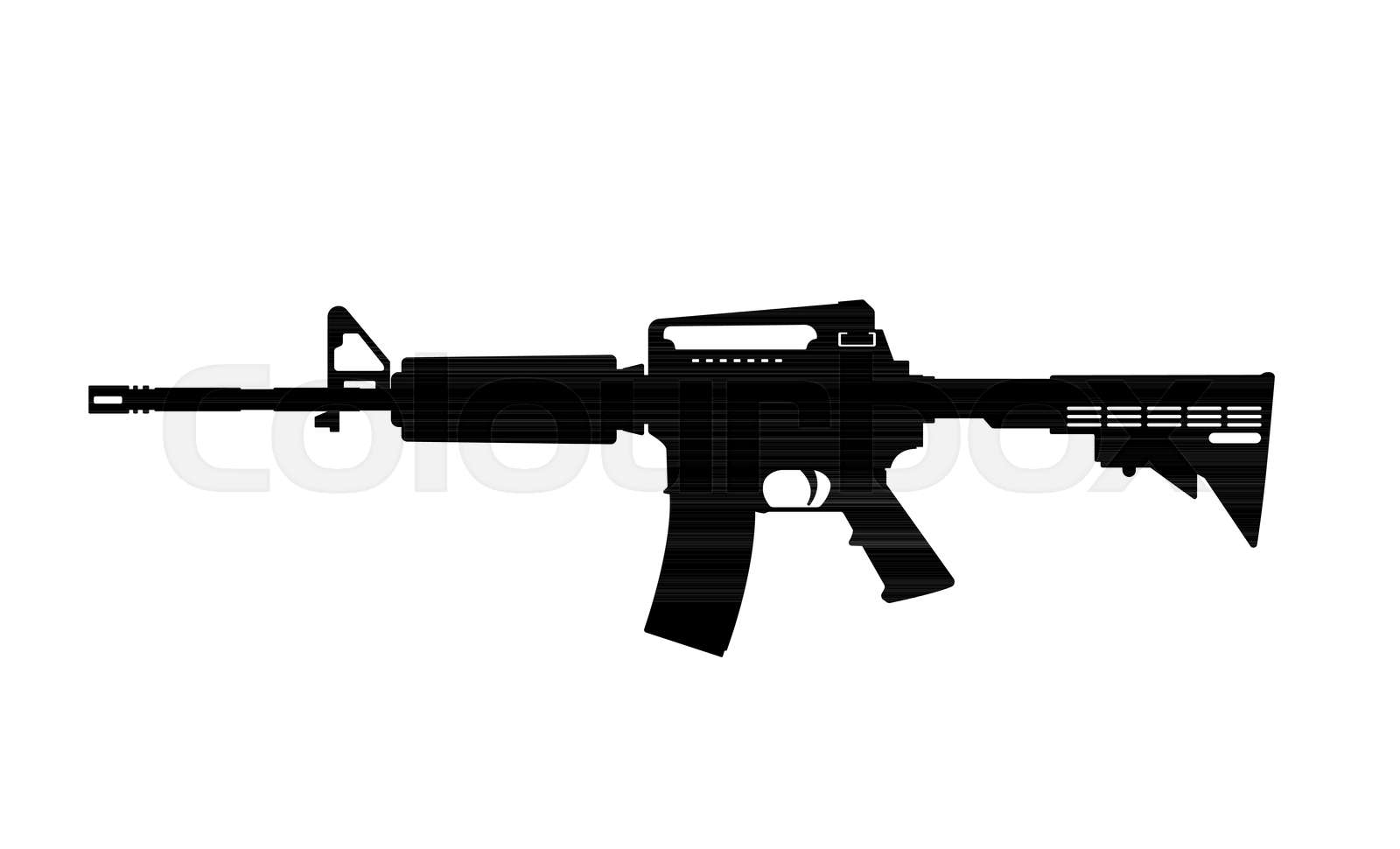 Machine Gun Silhouette Vector