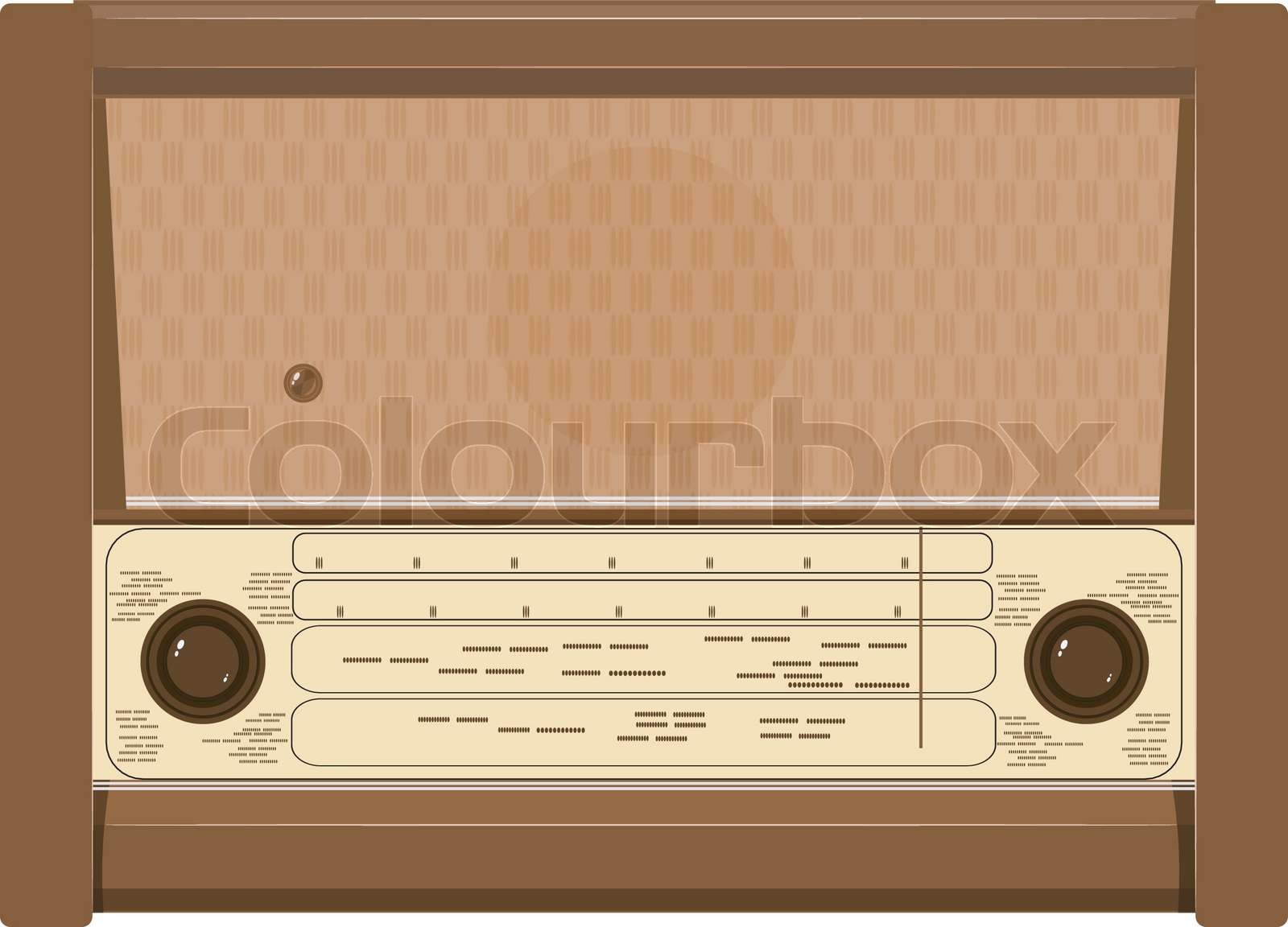Vector illustration of an old radio | Stock vector | Colourbox