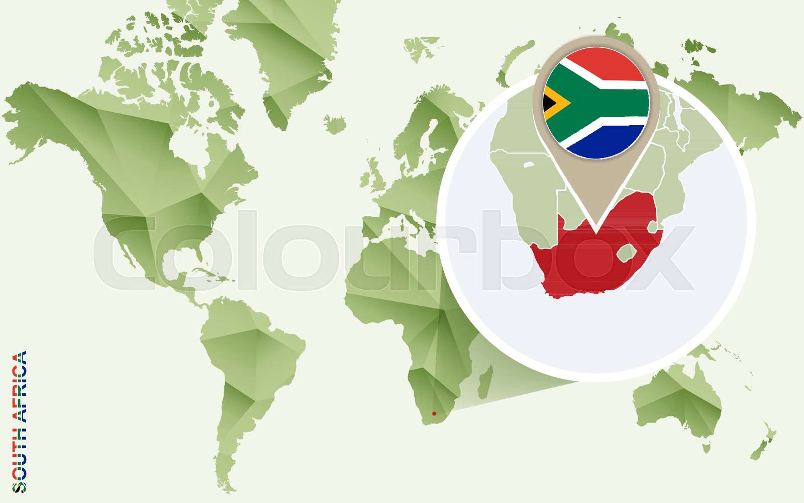 Infographic for South Africa, detailed map of RSA with flag. | Stock ...