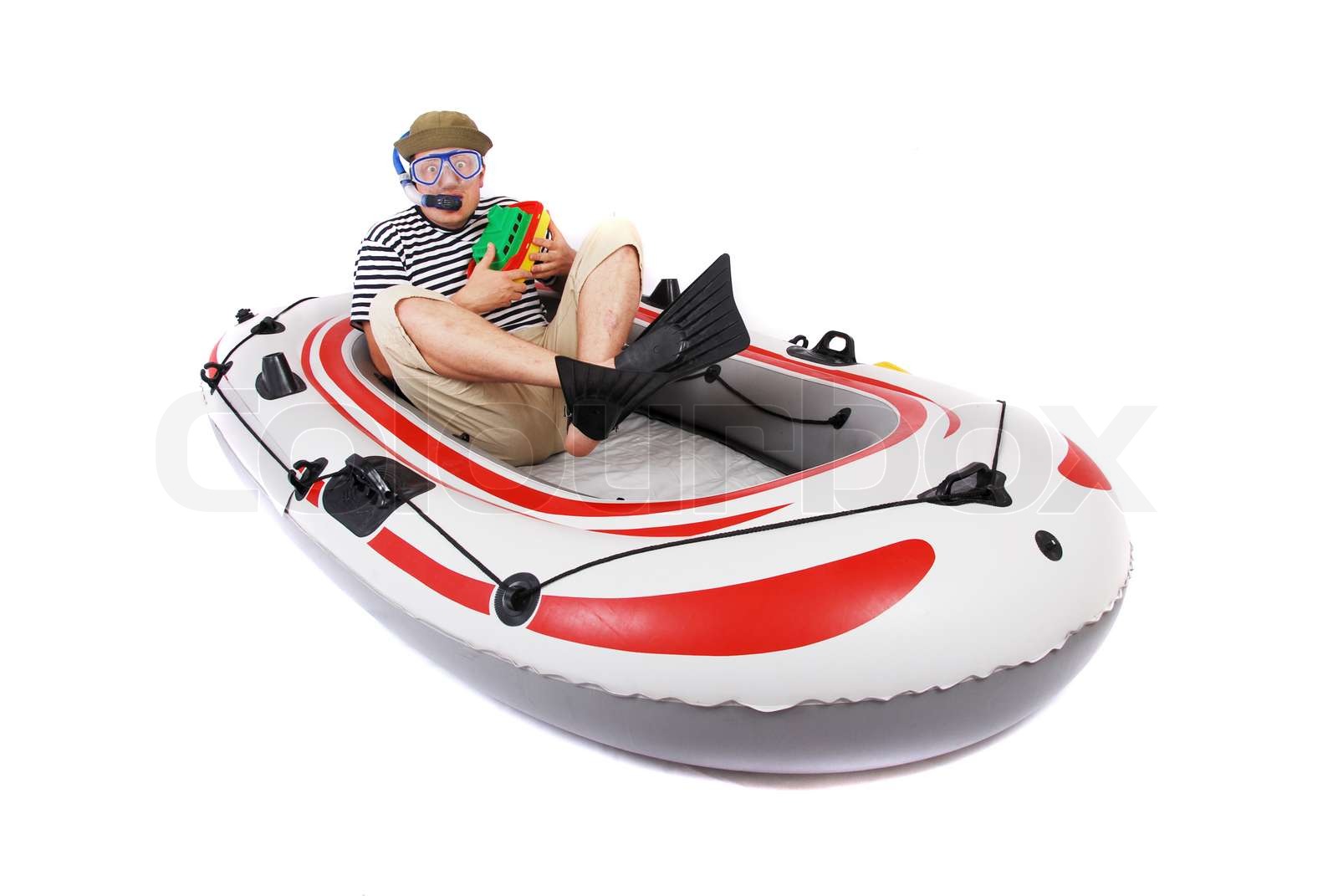 sailor in the rubber boat | Stock image | Colourbox