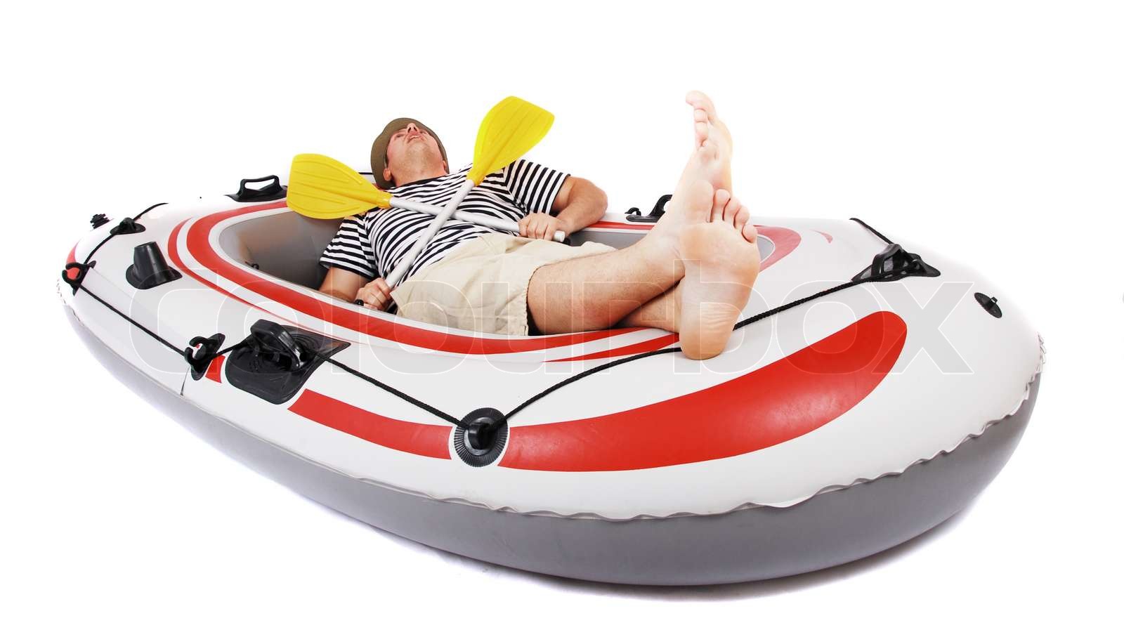 sailor in the rubber boat | Stock image | Colourbox