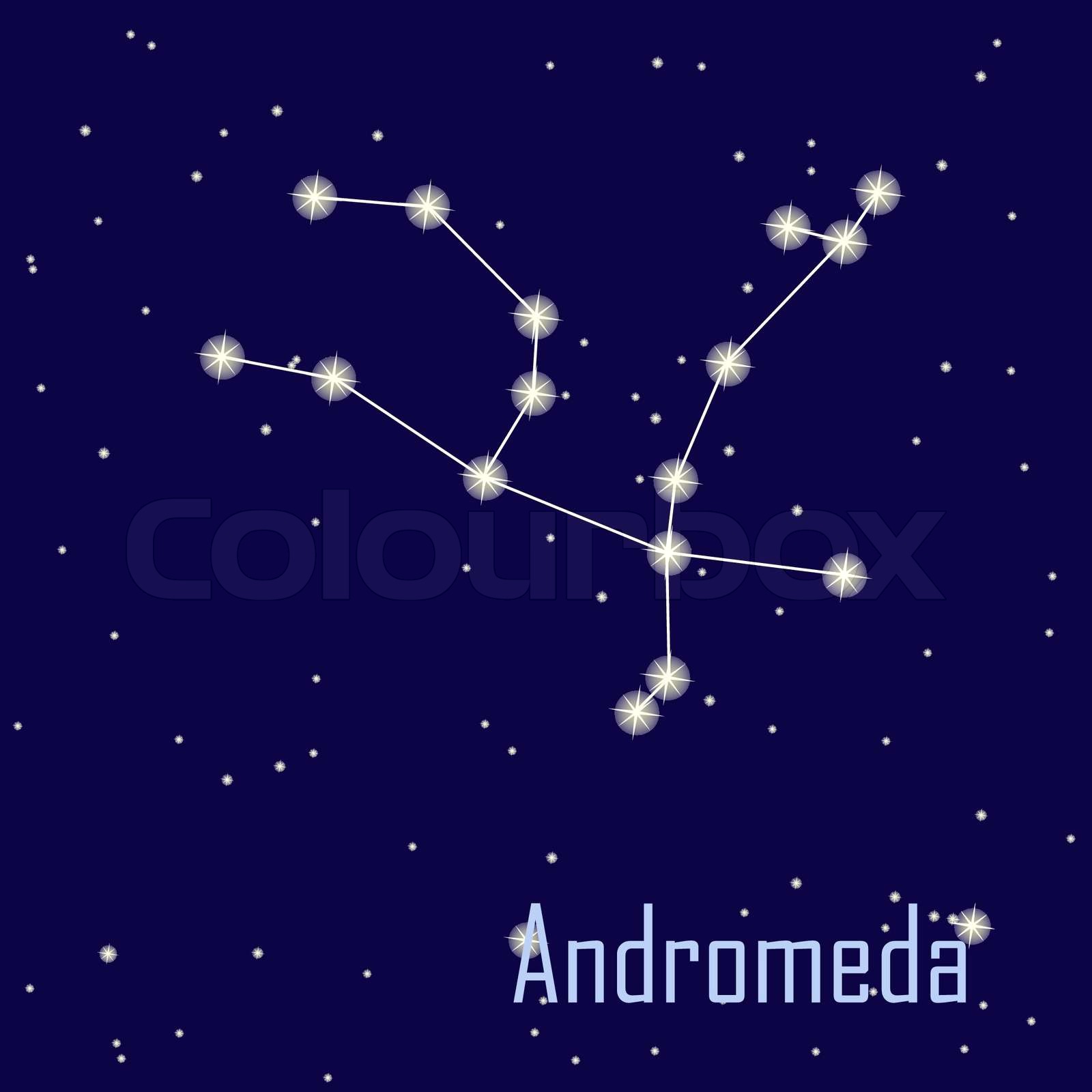 The constellation " Andromeda" star in the night sky Vector ...