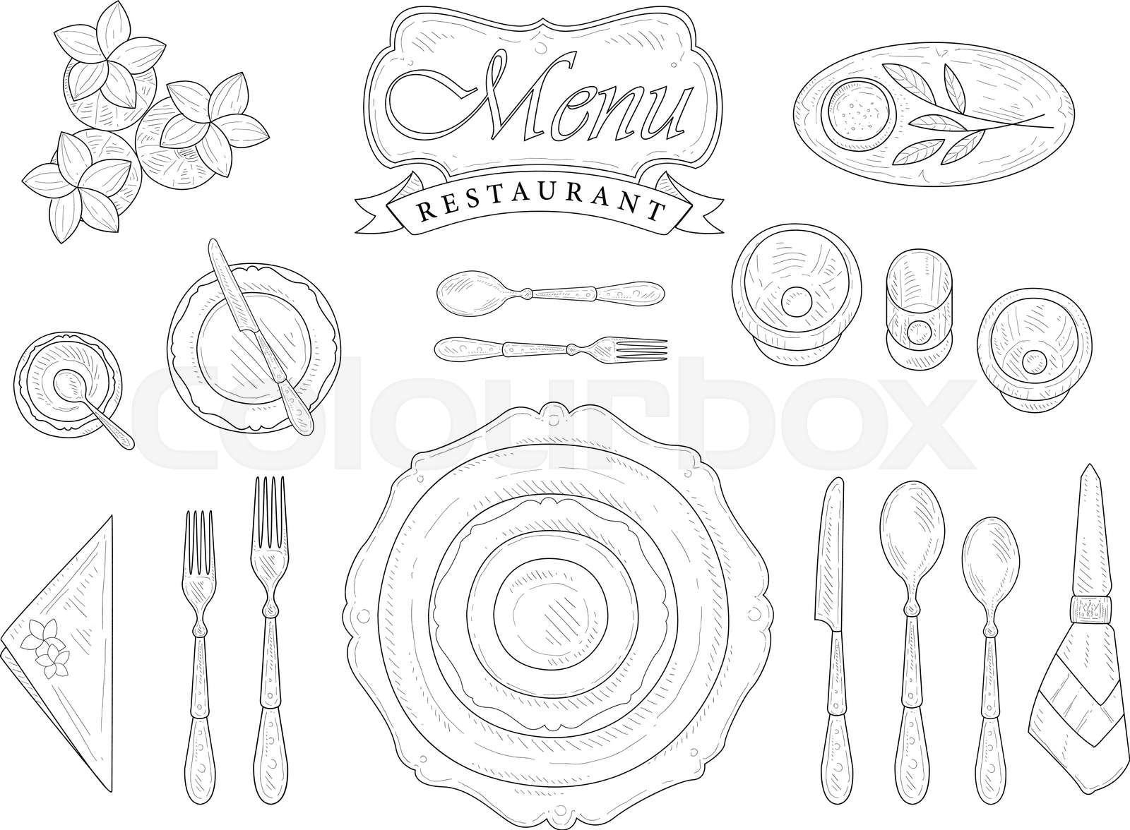 Restaurant Table Drawing