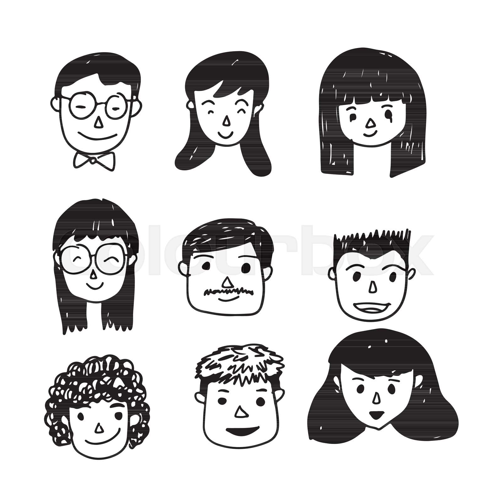 People face cartoon icon | Stock vector | Colourbox