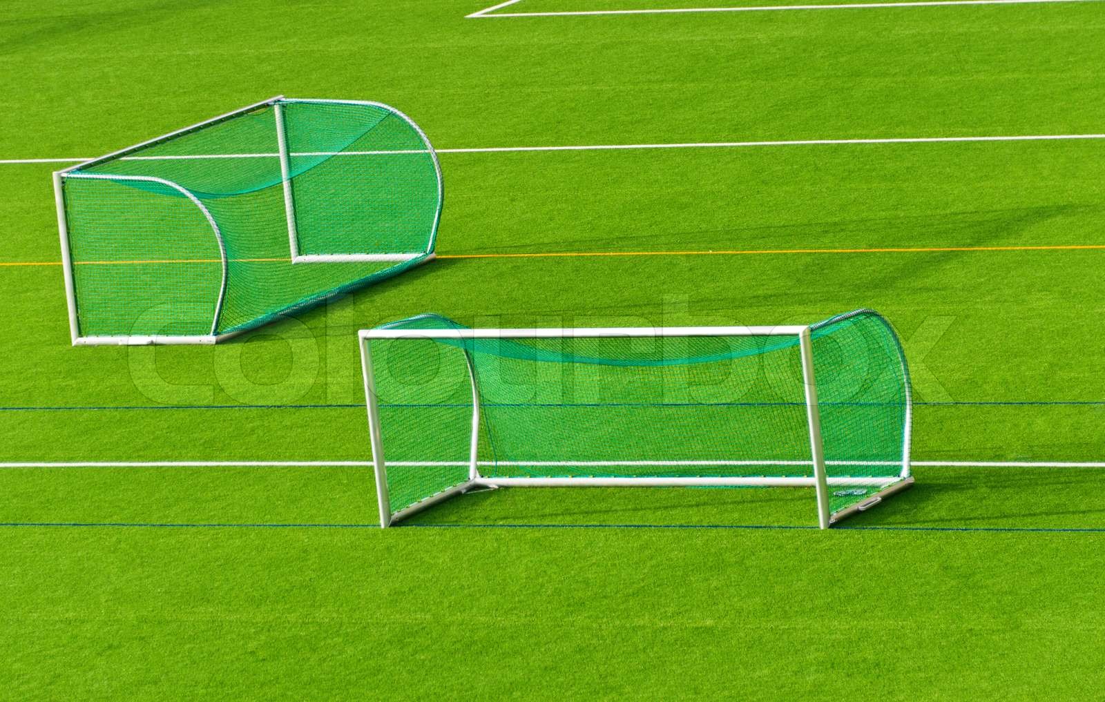 Football goals next to each other | Stock image | Colourbox