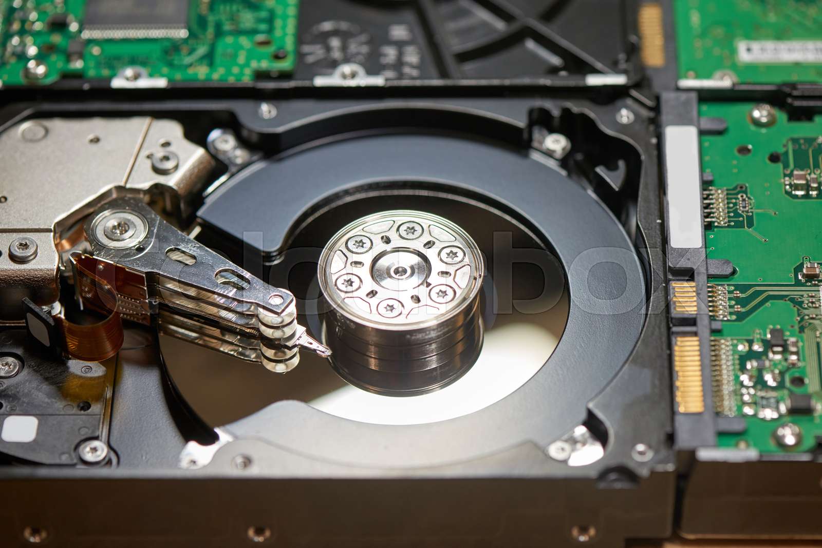 Internals of SATA hard disk drive | Stock image | Colourbox