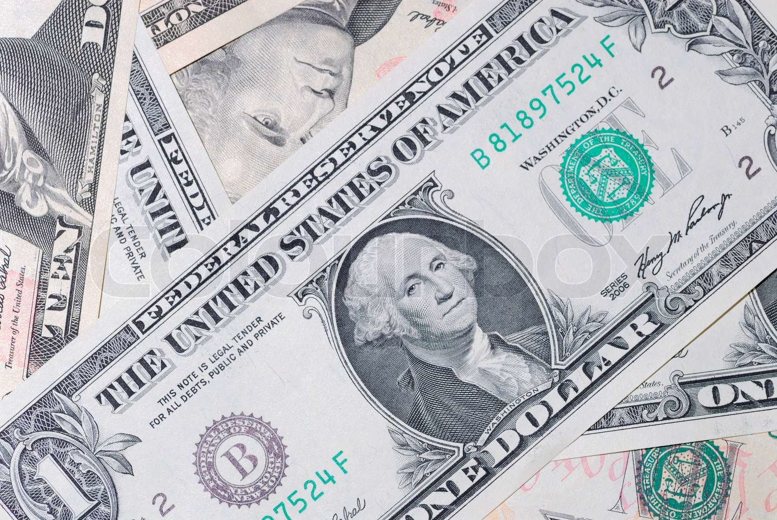 One dollar notes | Stock image | Colourbox