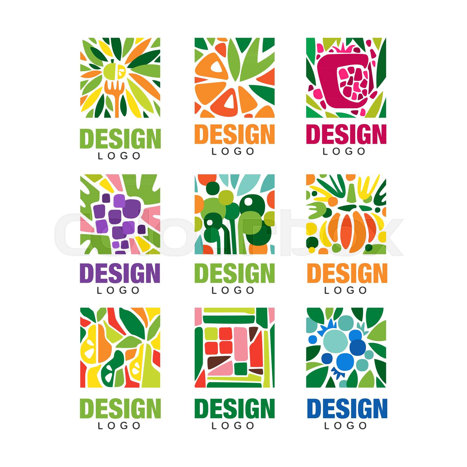 Food Logo Background Shapes