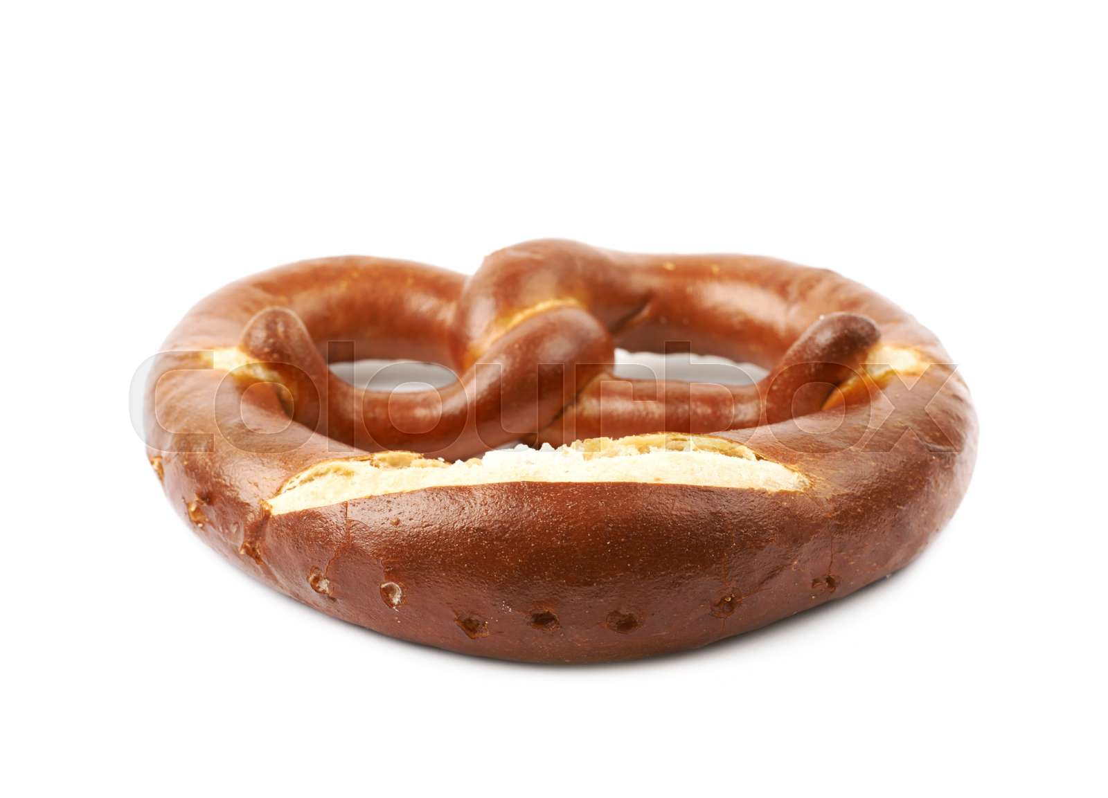 Salted bavarian bagel isolated | Stock image | Colourbox