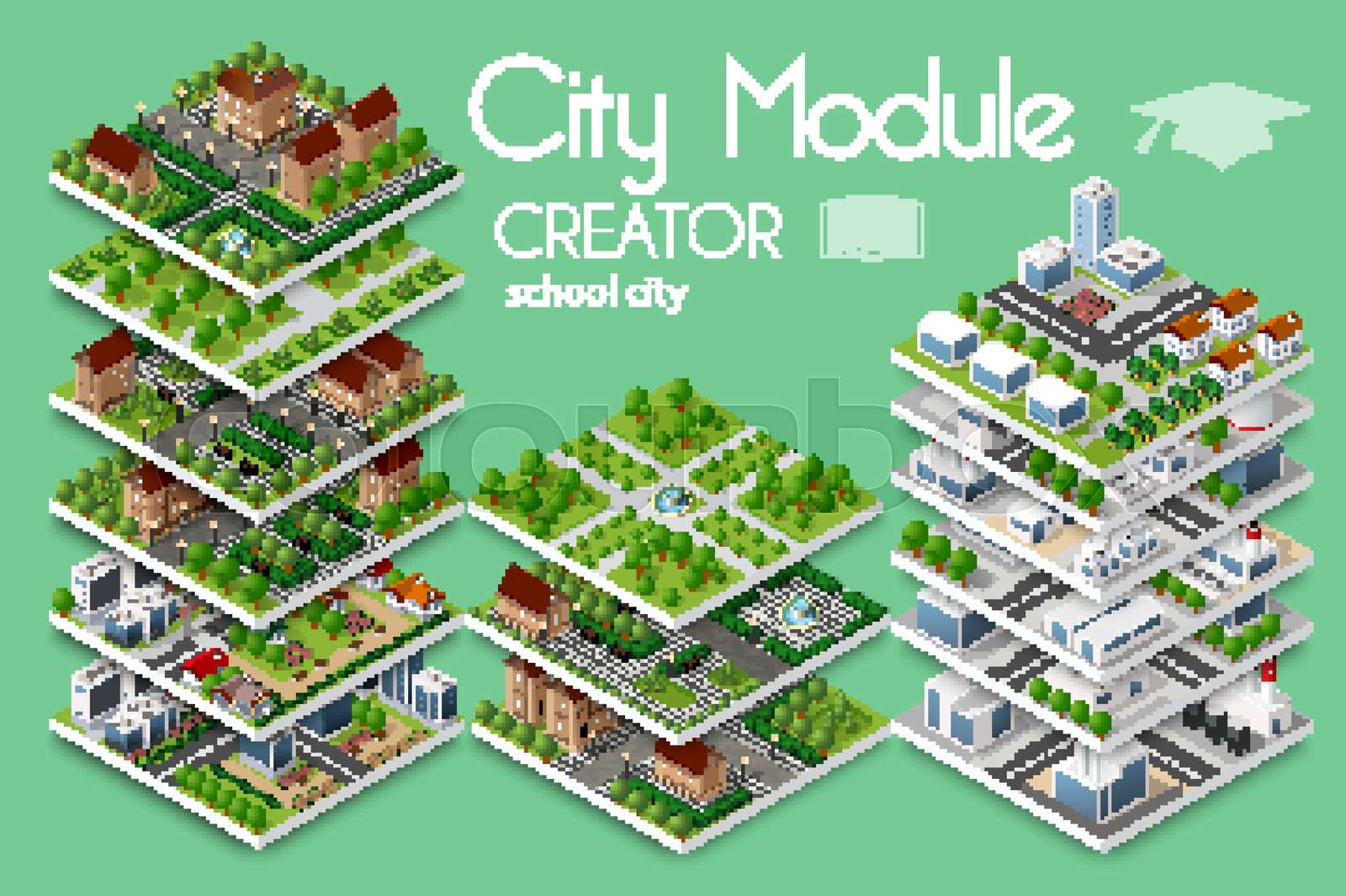City module creator | Stock vector | Colourbox