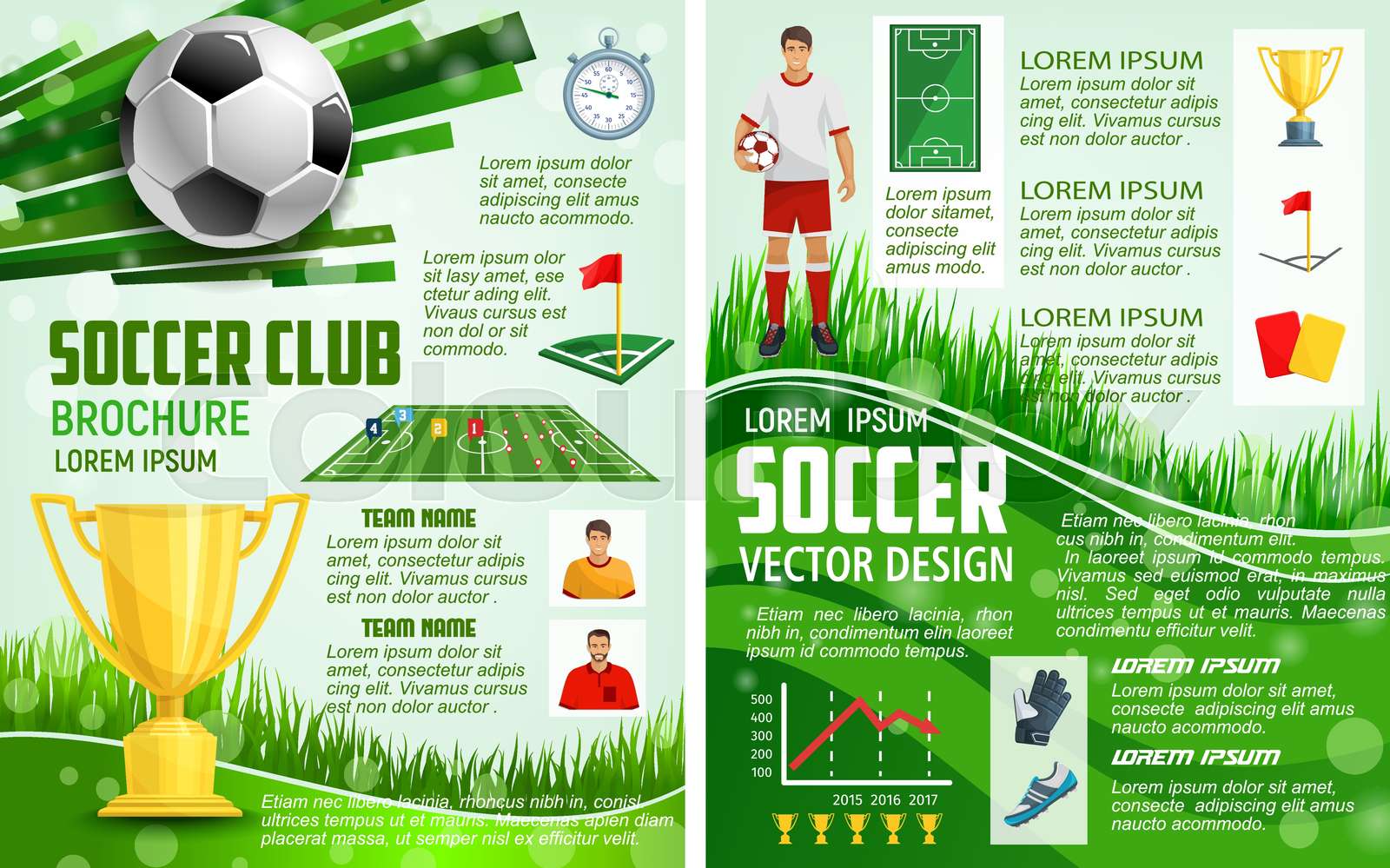 Vector brochure for soccer sport football game | Stock vector | Colourbox