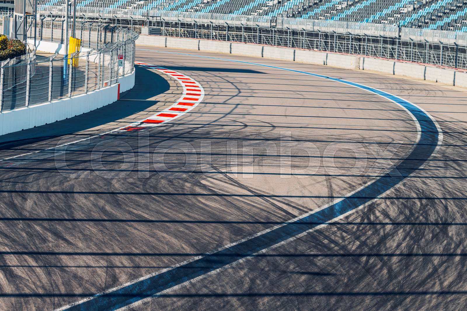 tire marks on road track. Motor racing track | Stock image | Colourbox