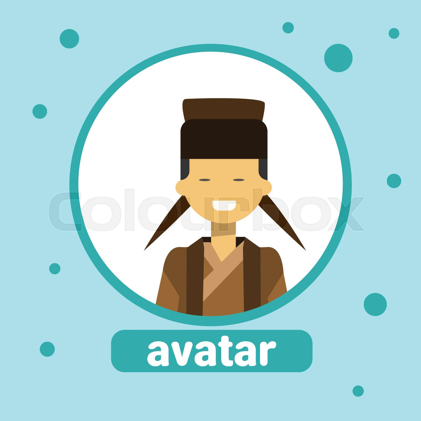 Asian Man Avatar Icon Korean Male In Traditional Costume Profile ...